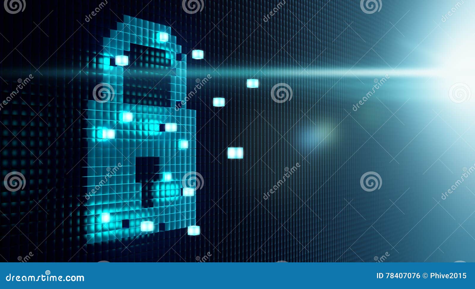 Cube Forming Digital Lock Icon Stock Illustration - Illustration of ...