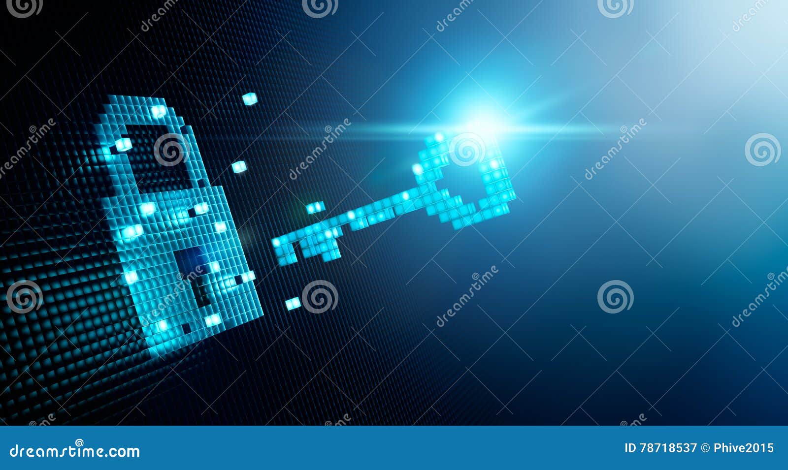 Cube Forming Digital Lock Icon Stock Illustration - Illustration of ...