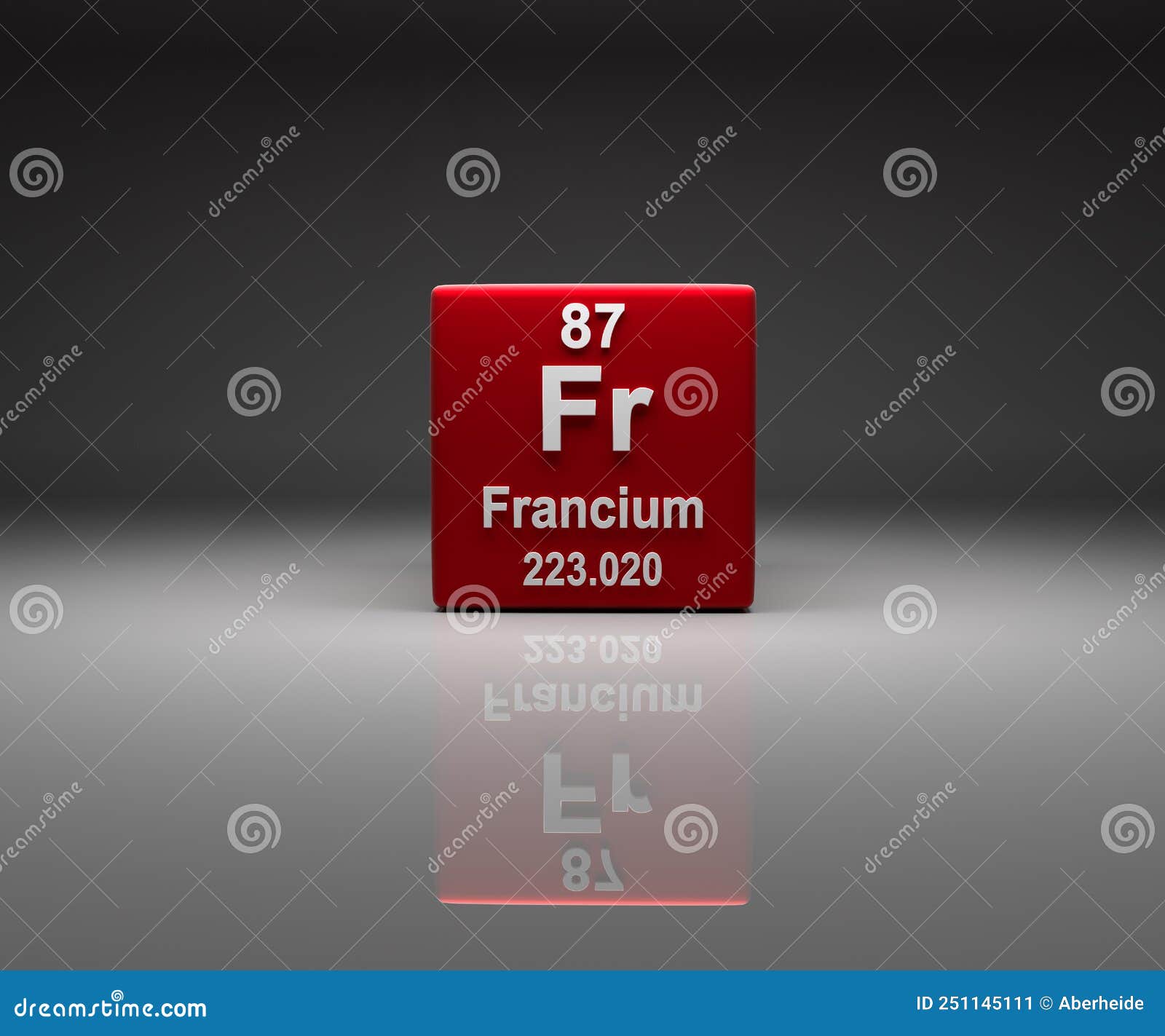 Cube with Francium Number 87 Periodic Table Stock Illustration ...