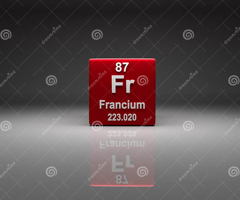 Cube with Francium Number 87 Periodic Table Stock Illustration ...