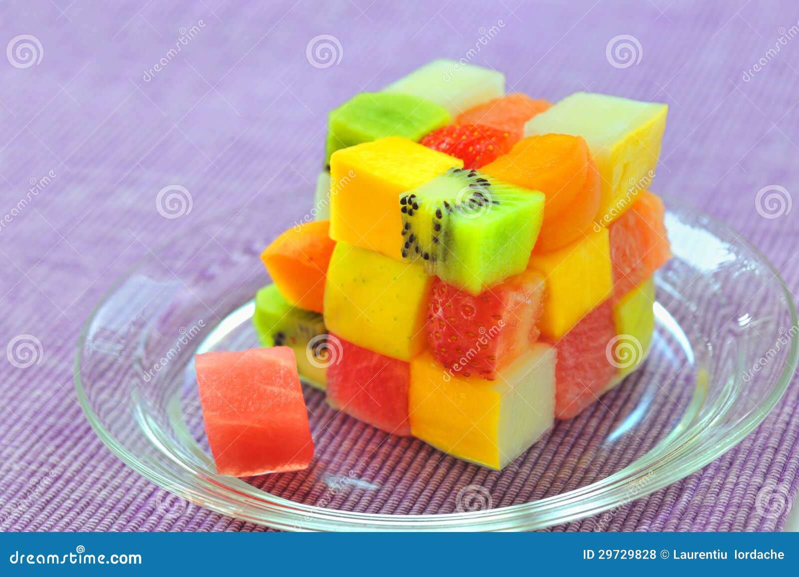 Cube fruits salad stock photo. Image of fiber, mango - 29729828