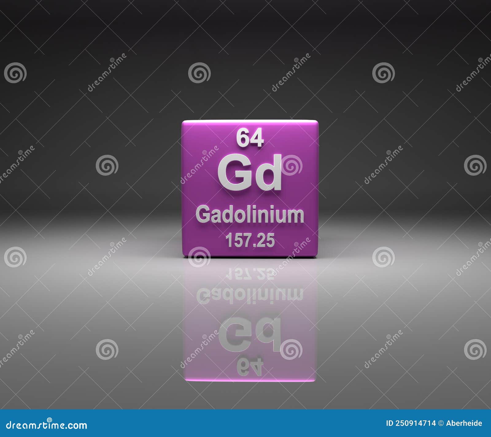 Cube with Gadolinium Number 64 Periodic Table Stock Illustration ...
