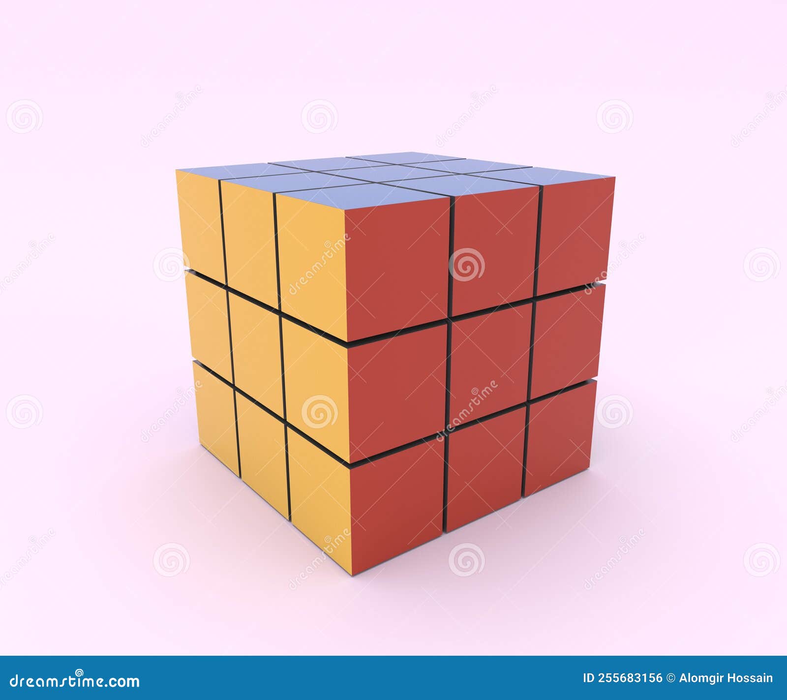 Cube Game Icon, Minimal 3d Render Illustration On Pink Background ...