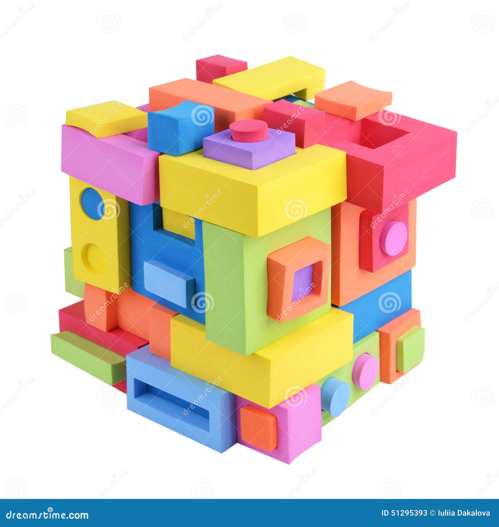 Cube of geometric shapes stock image. Image of color - 51295393