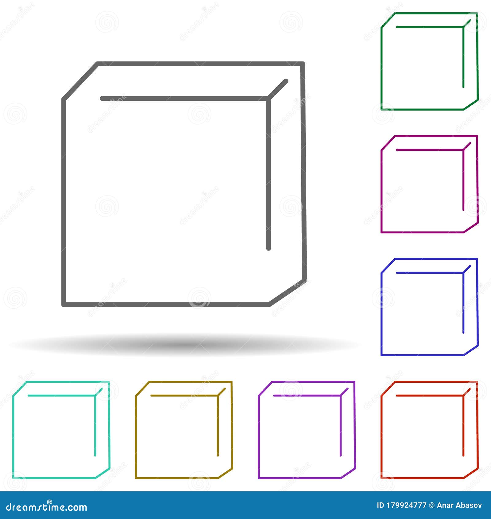 Cube Geometry Multi Color Icon. Simple Thin Line, Outline Vector of ...