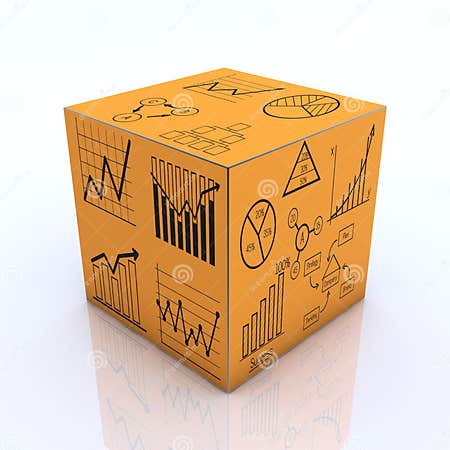 Cube graph and charts stock image. Image of diagram, direct - 30115753