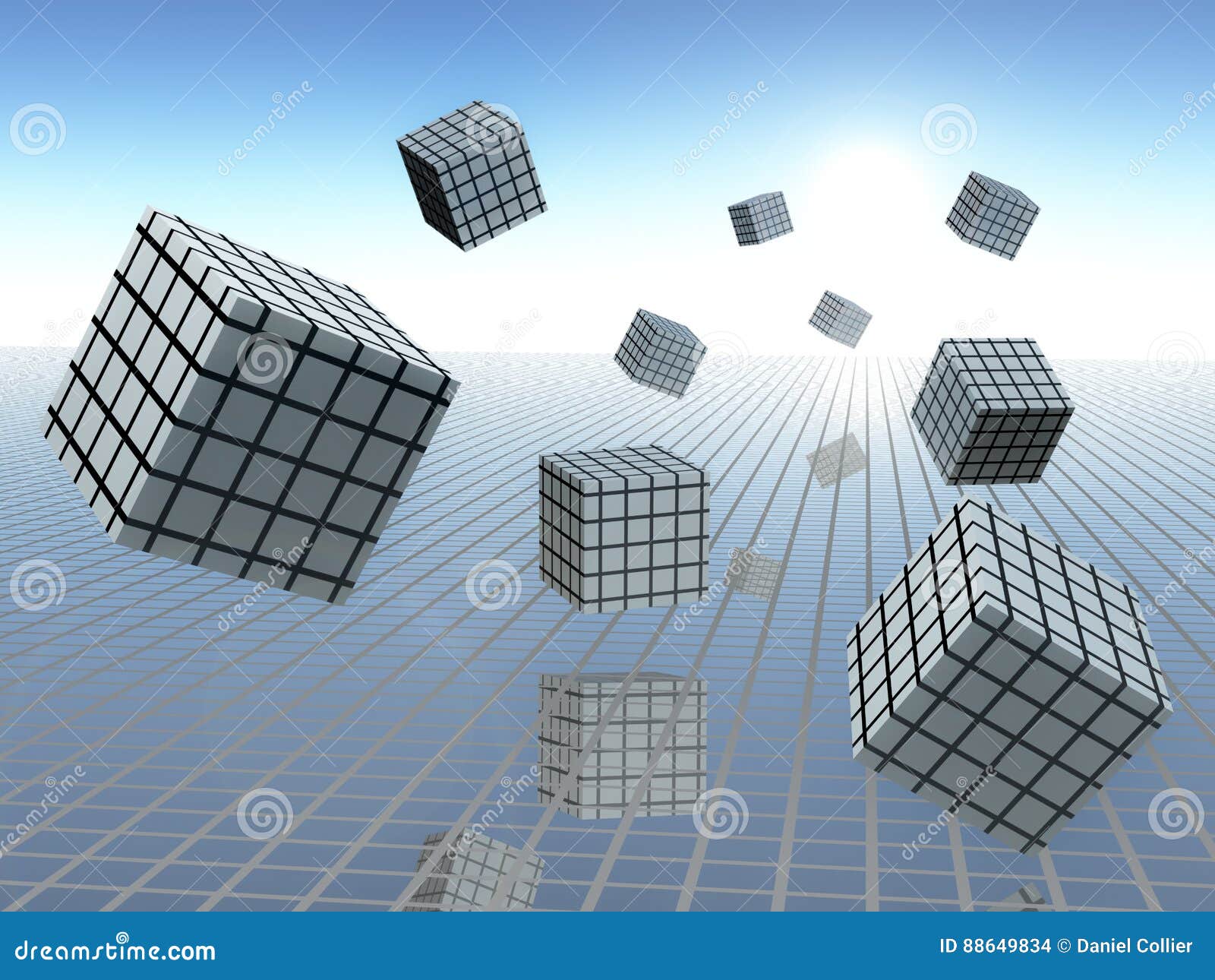 Cube Graphs in Motion stock illustration. Illustration of reflection ...