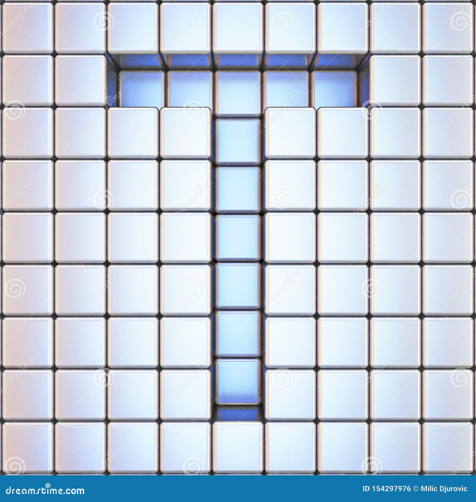 Cube grid Letter T 3D stock illustration. Illustration of grid - 154297976
