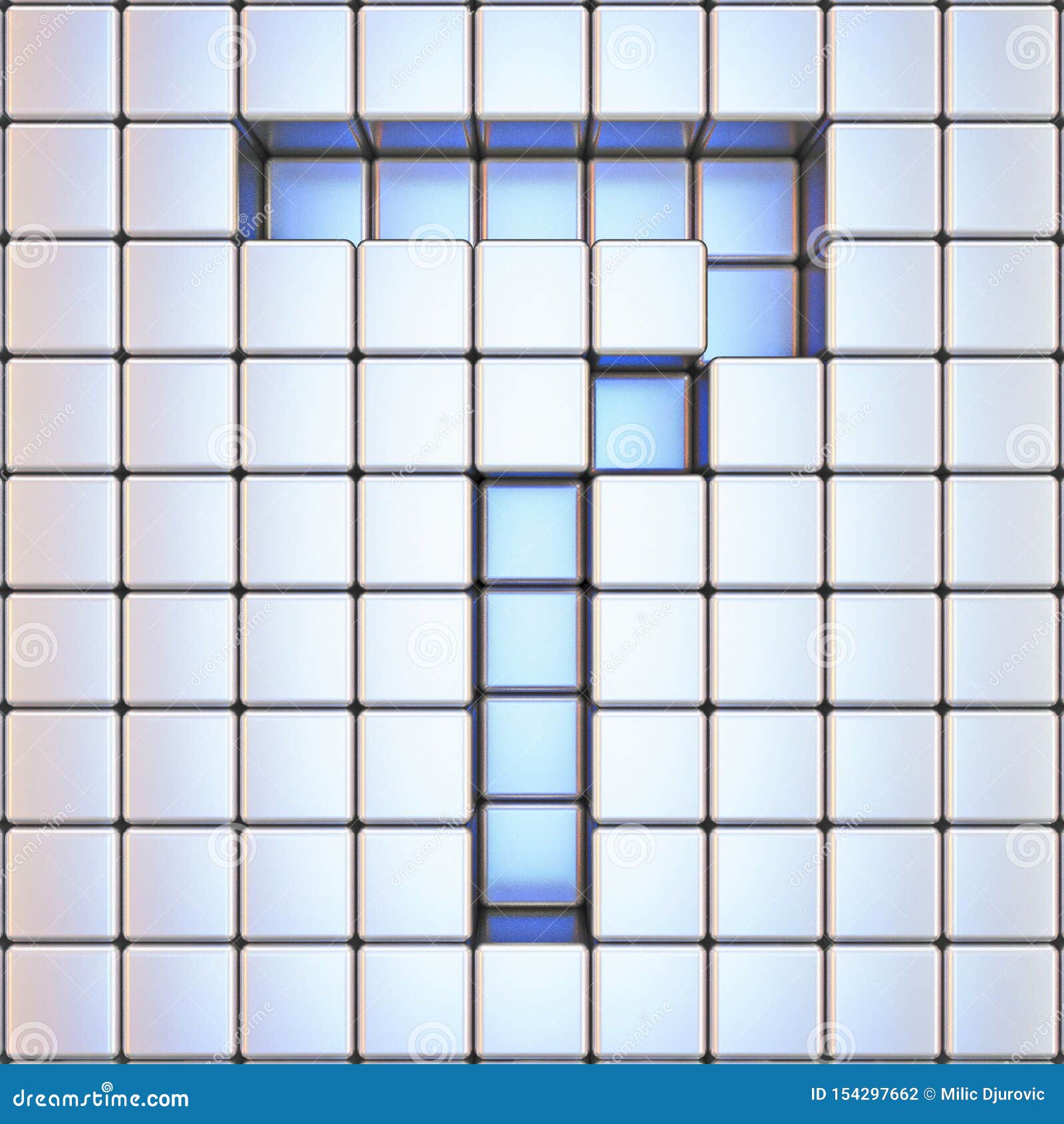 Cube Grid Number 7 SEVEN 3D Stock Illustration - Illustration of ...