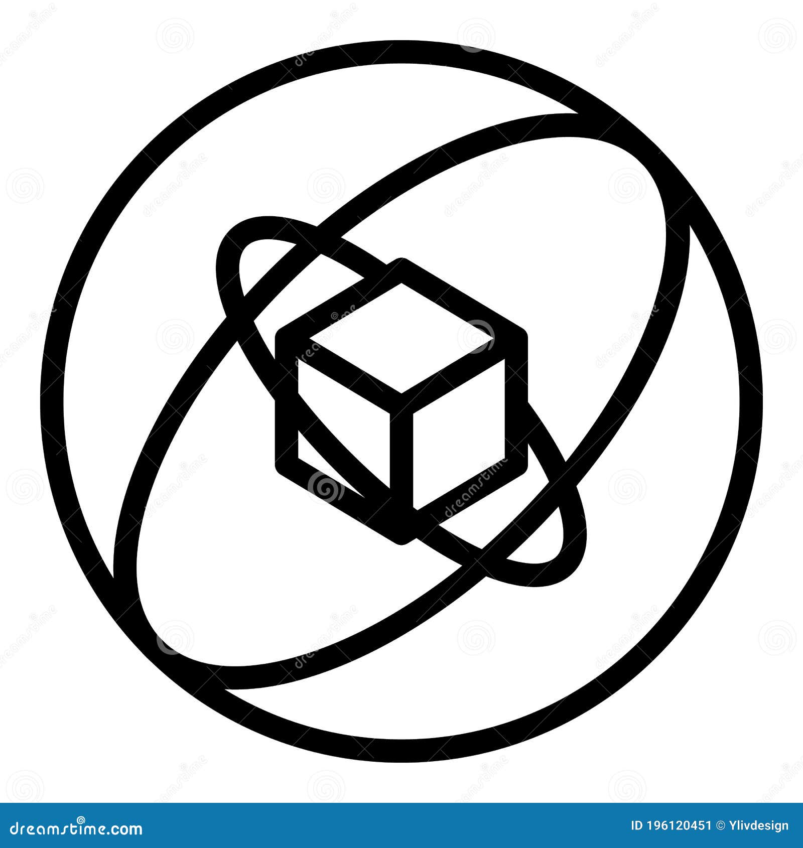 Cube Gyroscope Icon, Outline Style Cartoon Vector | CartoonDealer.com ...