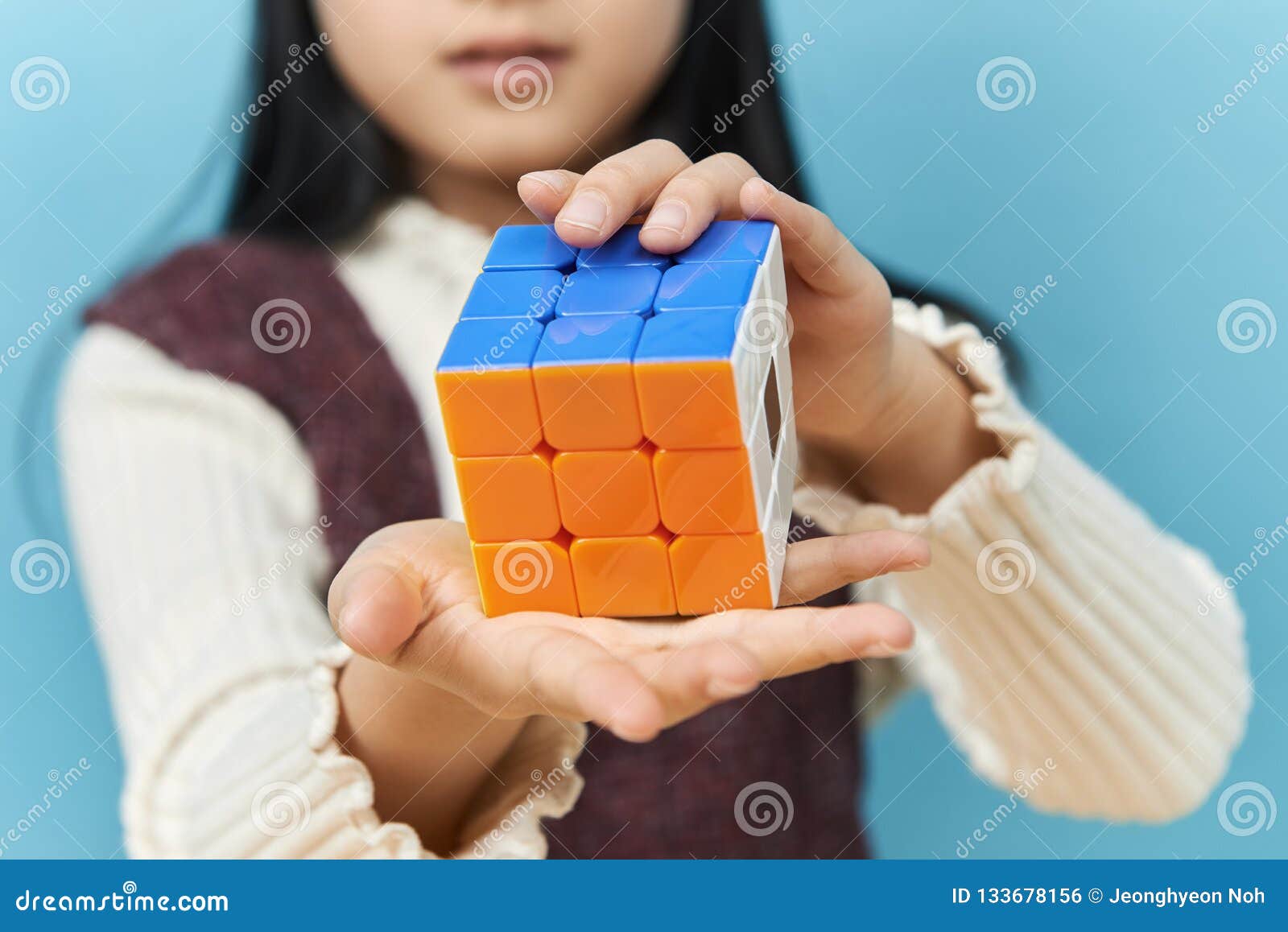 Cube in the Hands of a Child Close Up Editorial Photo - Image of rubik ...