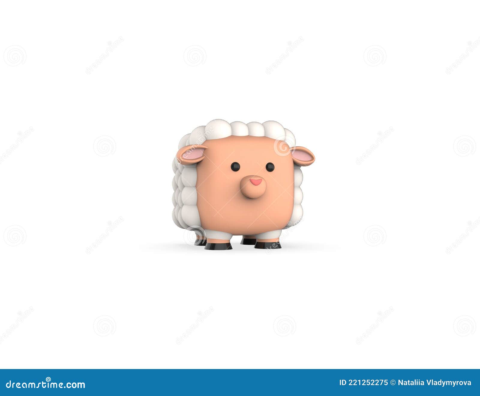 Cube Sheep 3D Render Model Stock Image | CartoonDealer.com #221252275