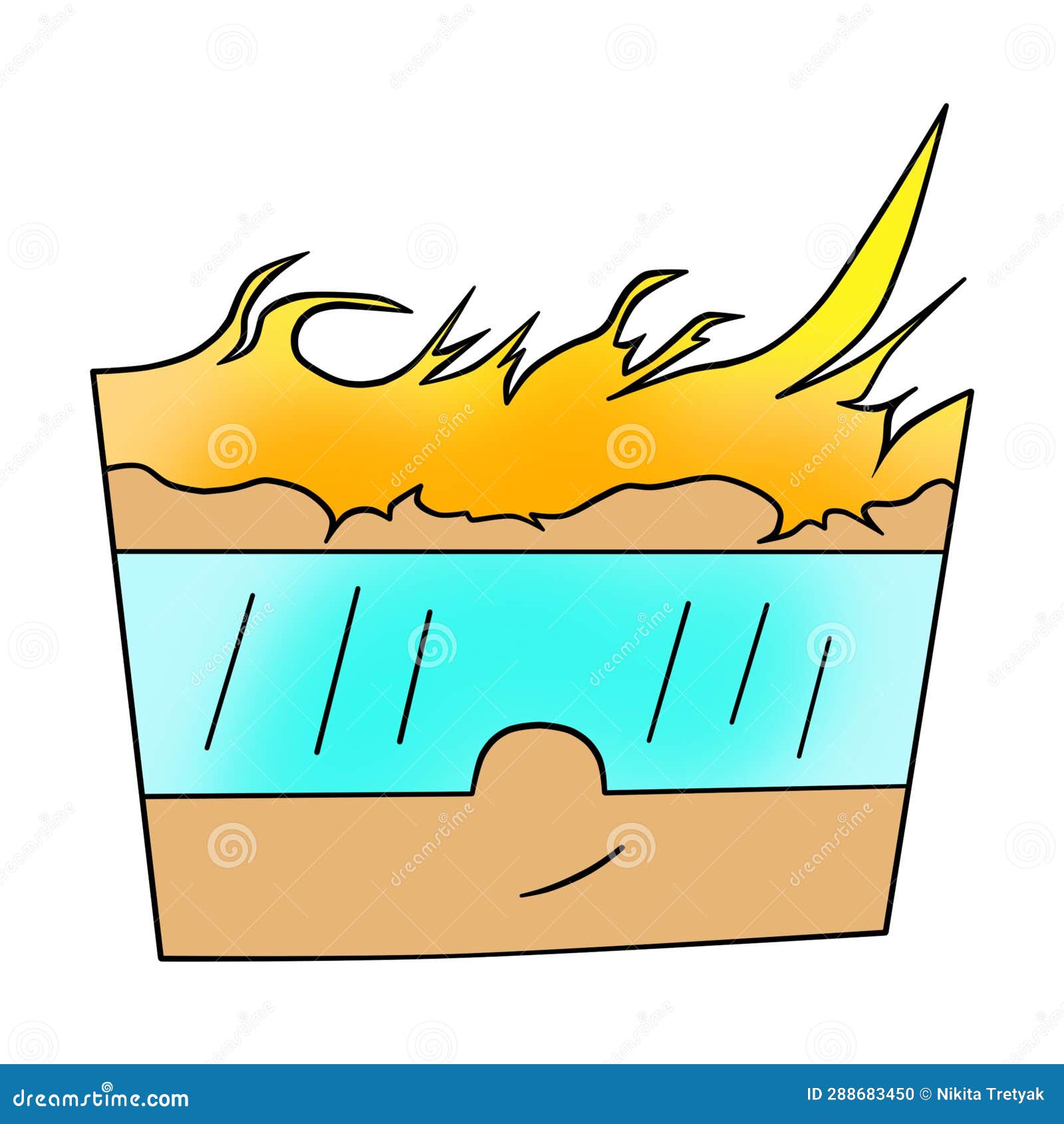 Cube head style stock illustration. Illustration of yellow - 288683450