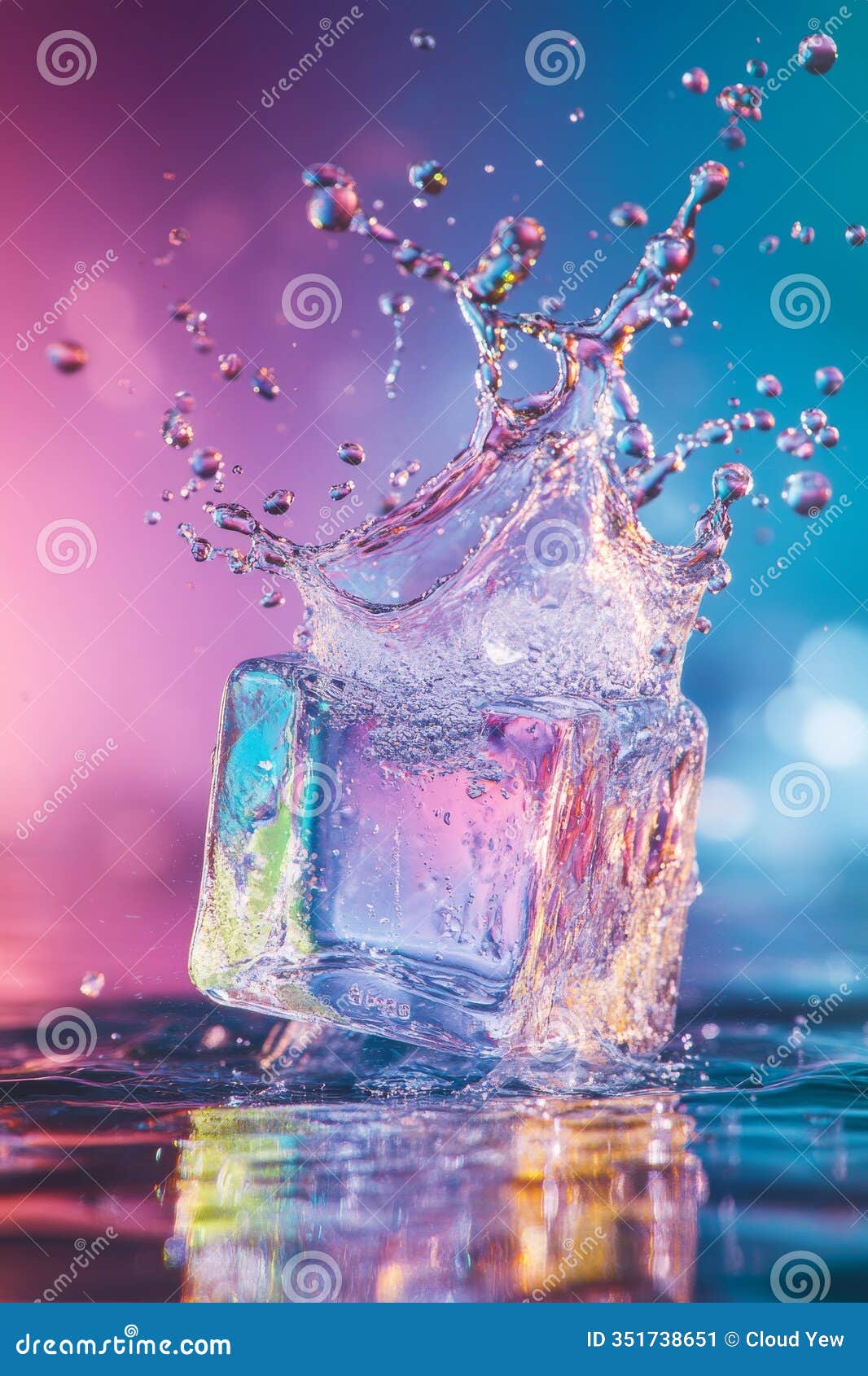 A Cube of Ice is Floating in a Pool of Water Stock Illustration ...