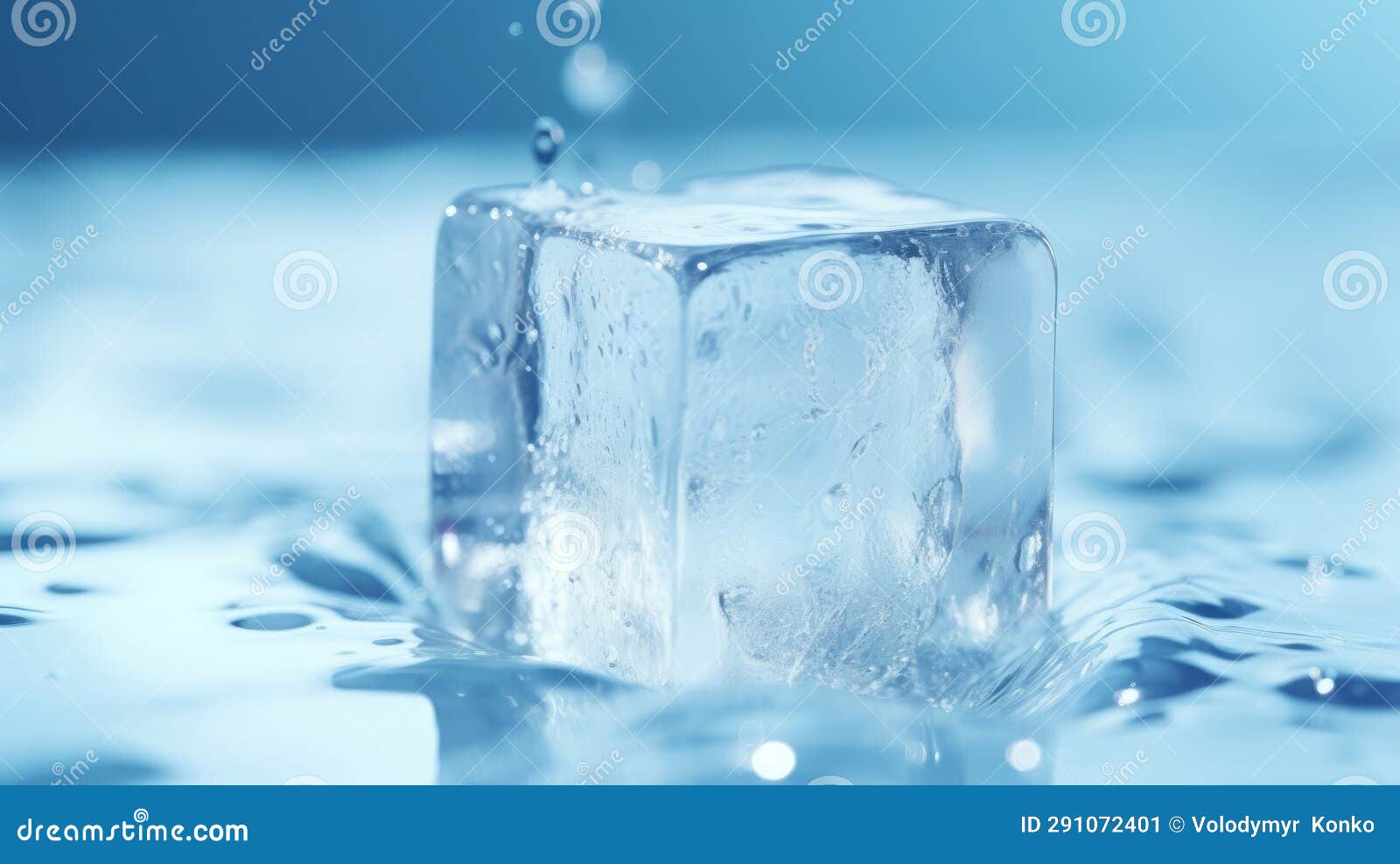 A Floating Ice Cube in Water Stock Image - Image of liquid, droplets ...