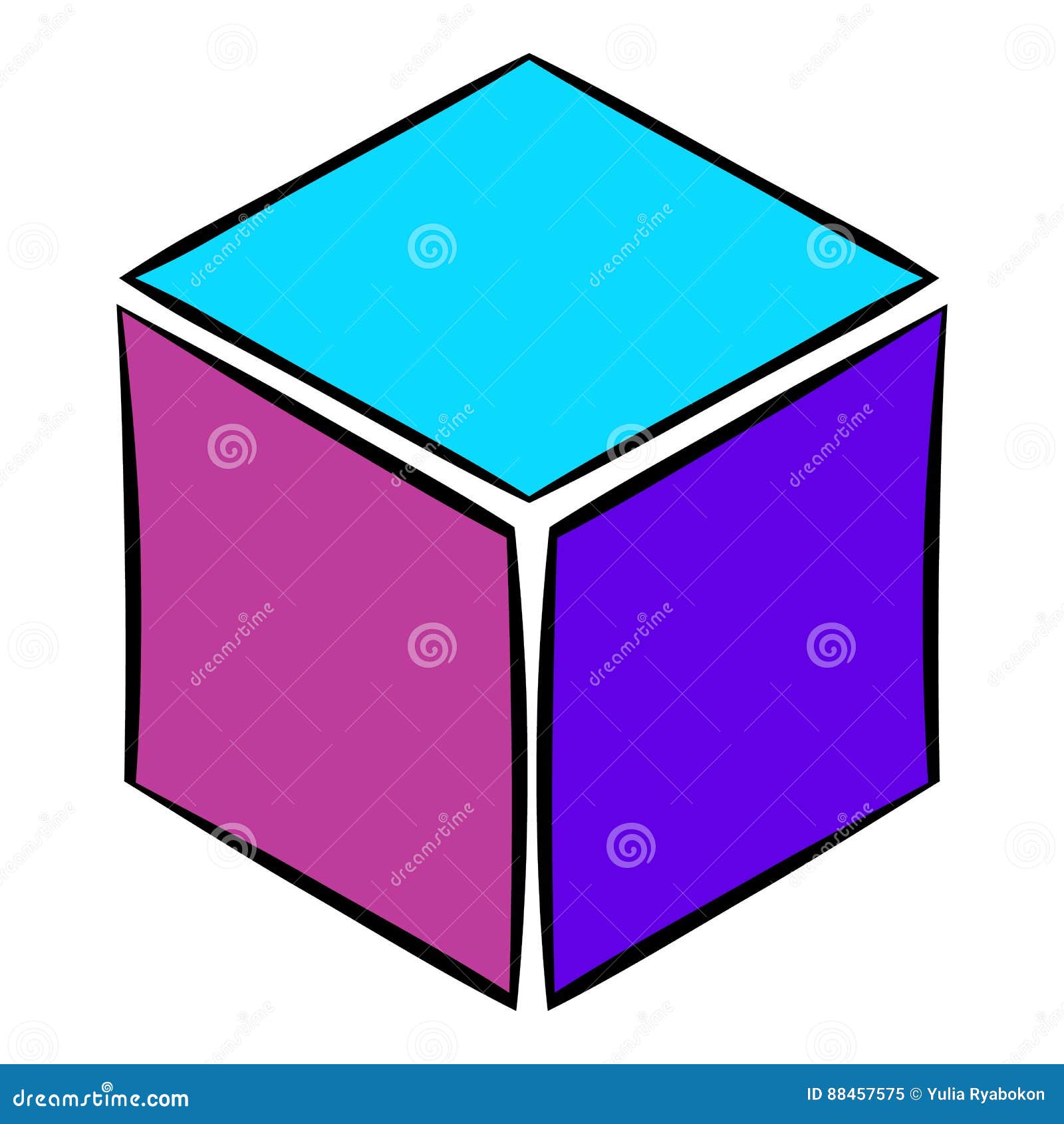 Cube icon cartoon stock vector. Illustration of colorful - 88457575