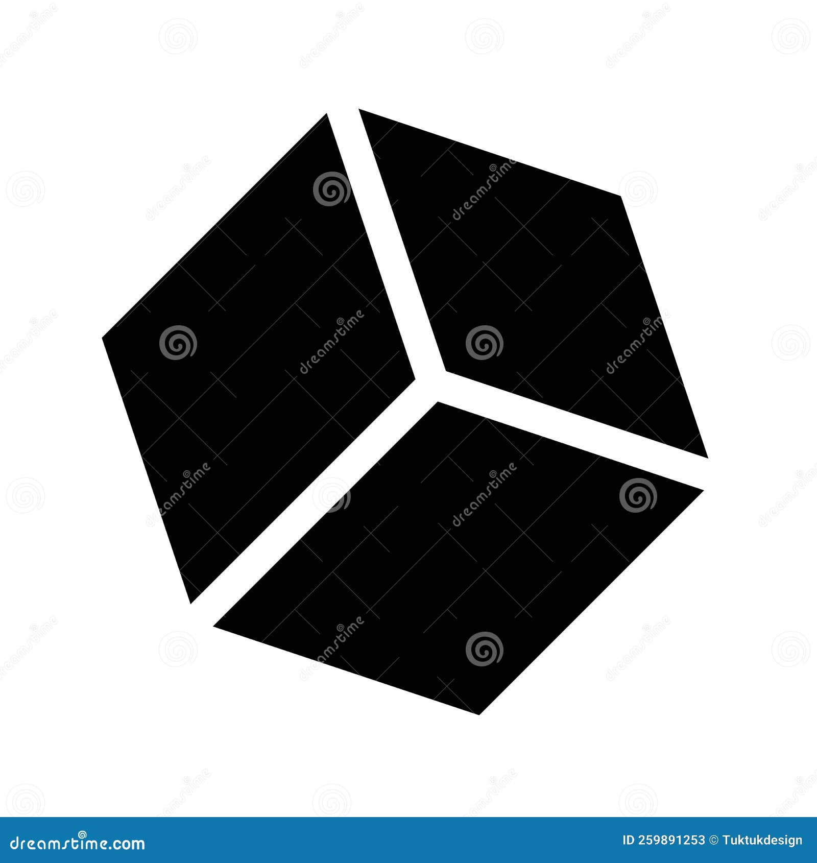 Cube Icon, Cuboid Block Shape Vector Element Stock Vector ...