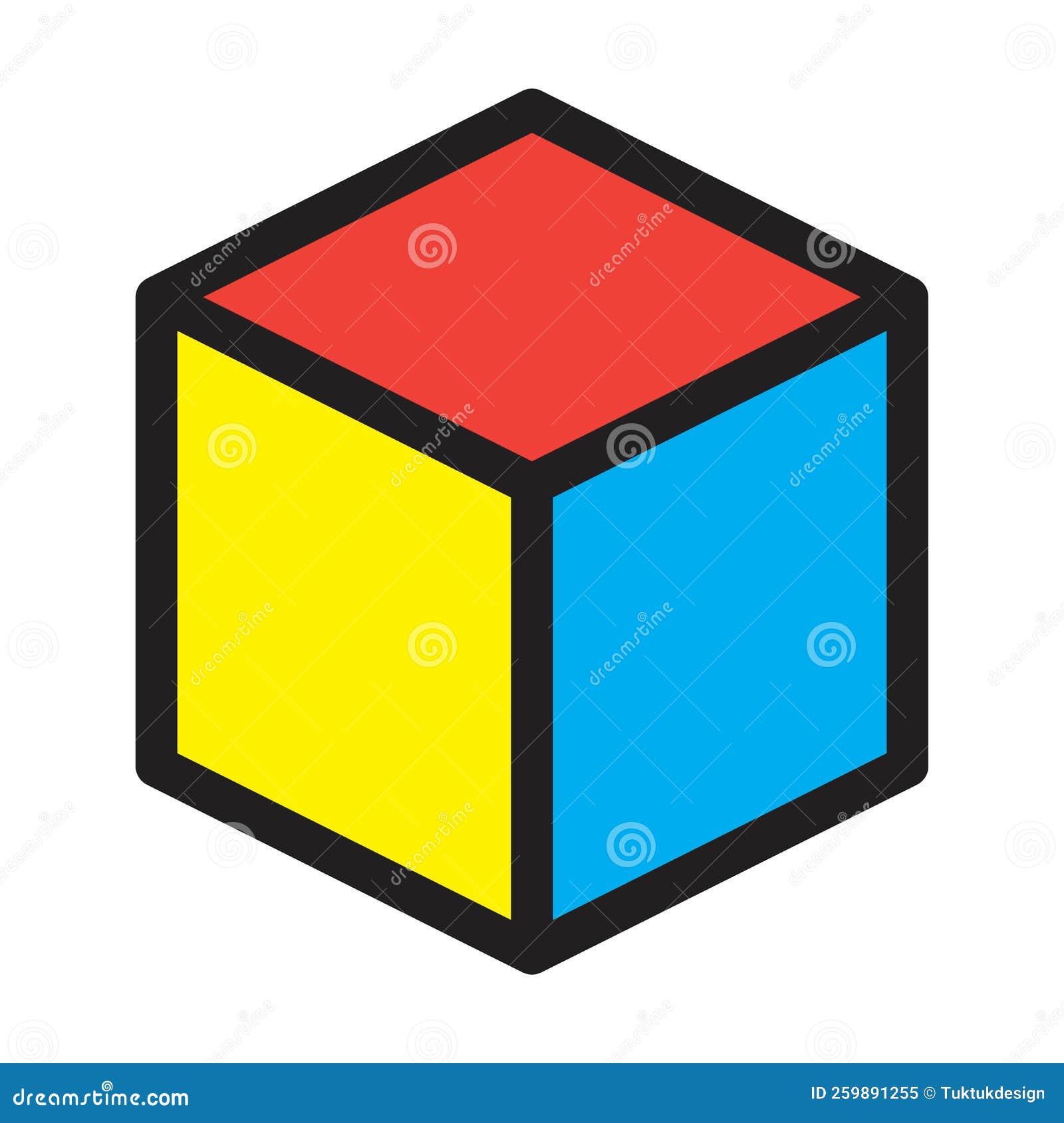 Cube Icon, Cuboid Block Shape Vector Element Stock Illustration ...