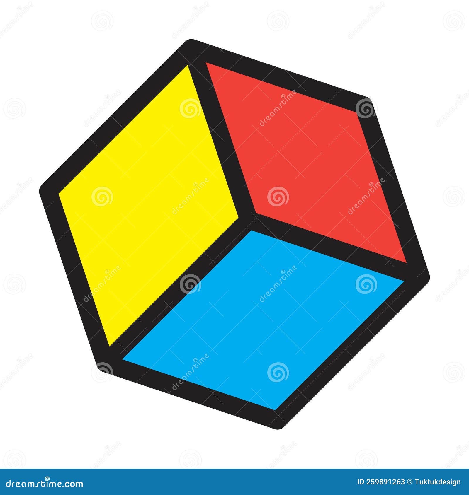 Cube Icon Cuboid Block Shape Vector Element Stock Vector