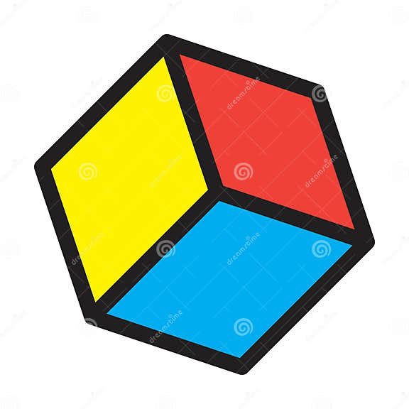 Cube Icon, Cuboid Block Shape Vector Element Stock Vector ...