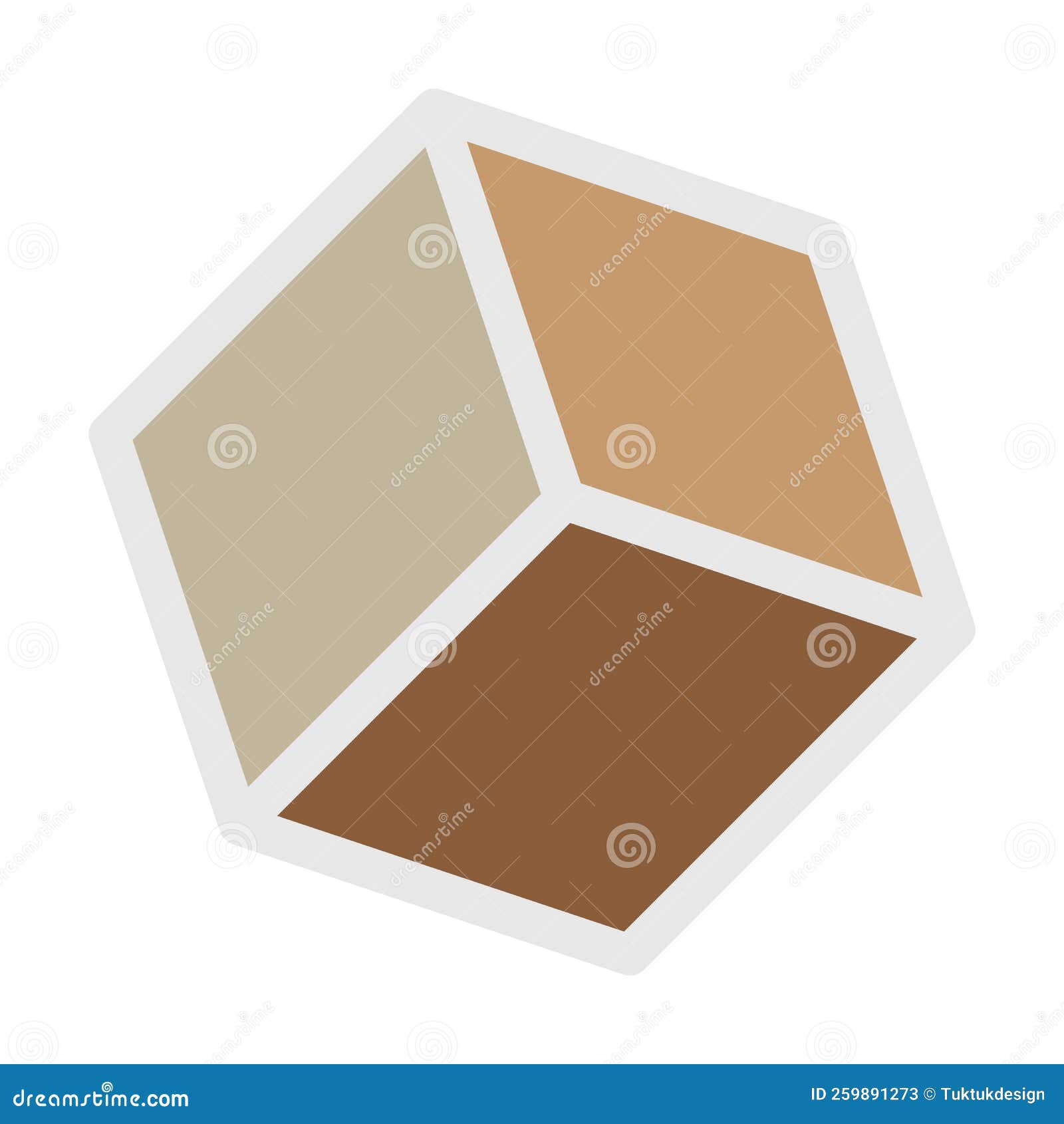 Cube Icon, Cuboid Block Shape Vector Element Stock Vector ...