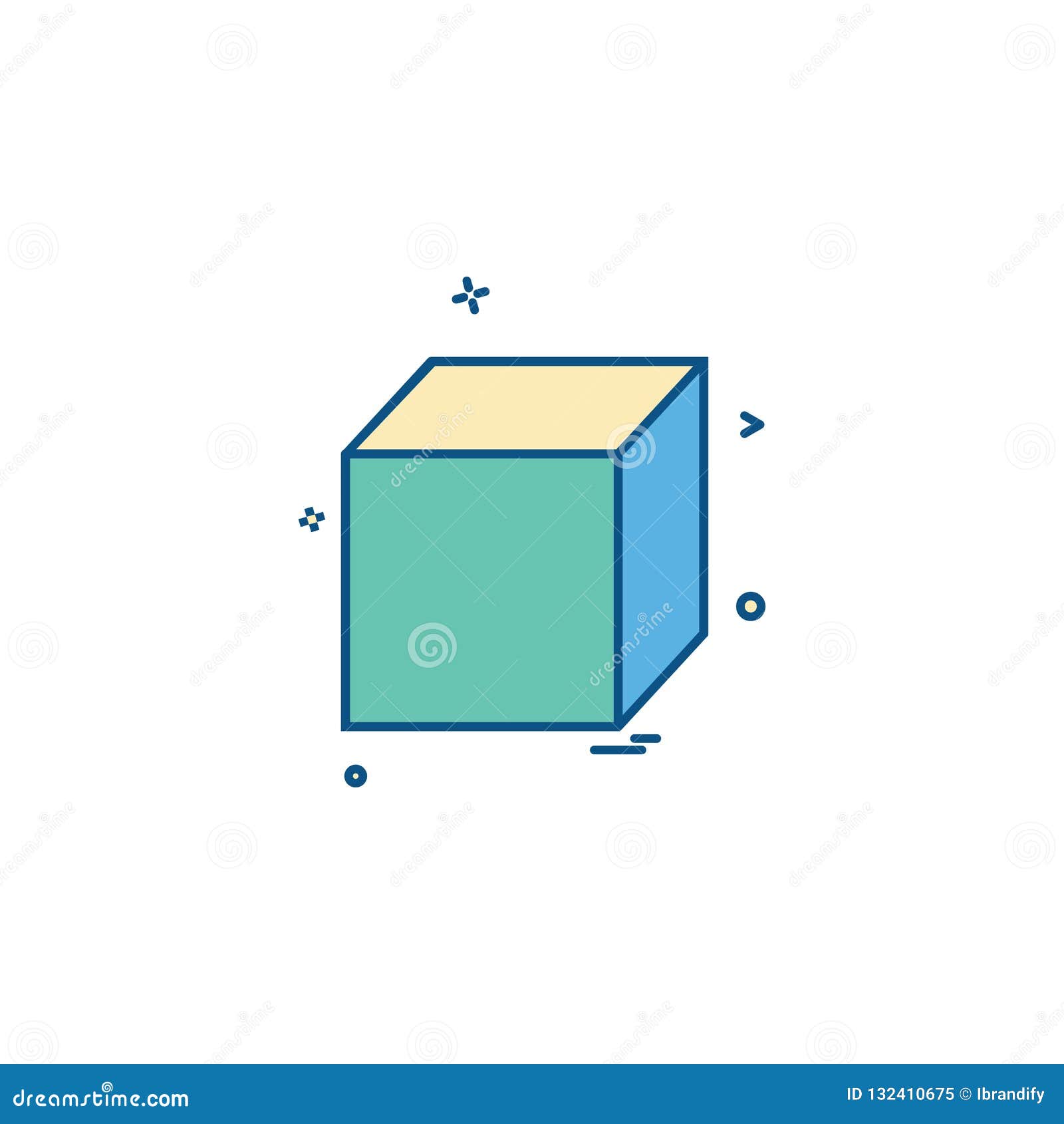 Cube icon design vector stock vector. Illustration of business - 132410675