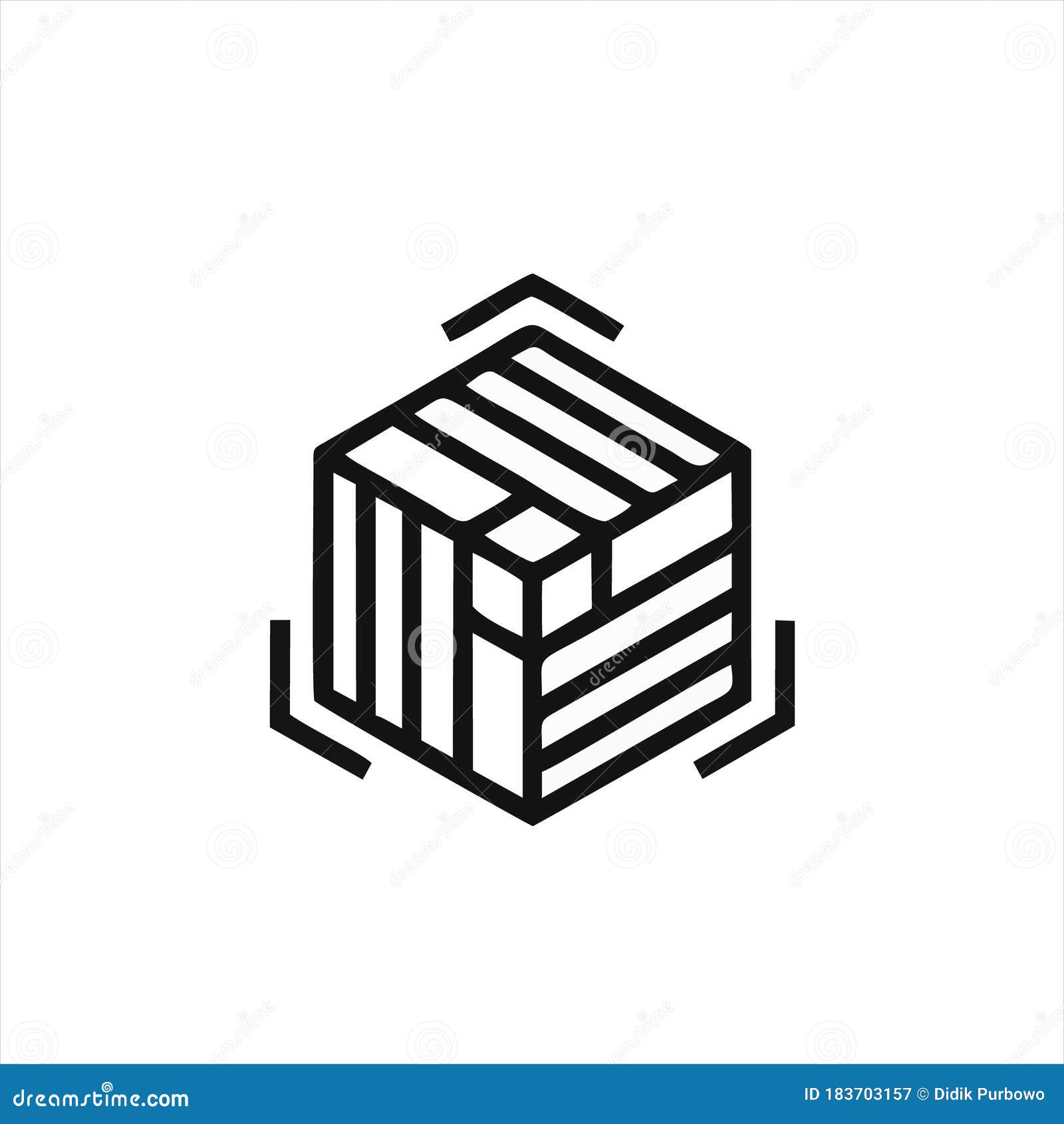 Cube Icon Isolated on White Background from Virtual Reality Collection ...
