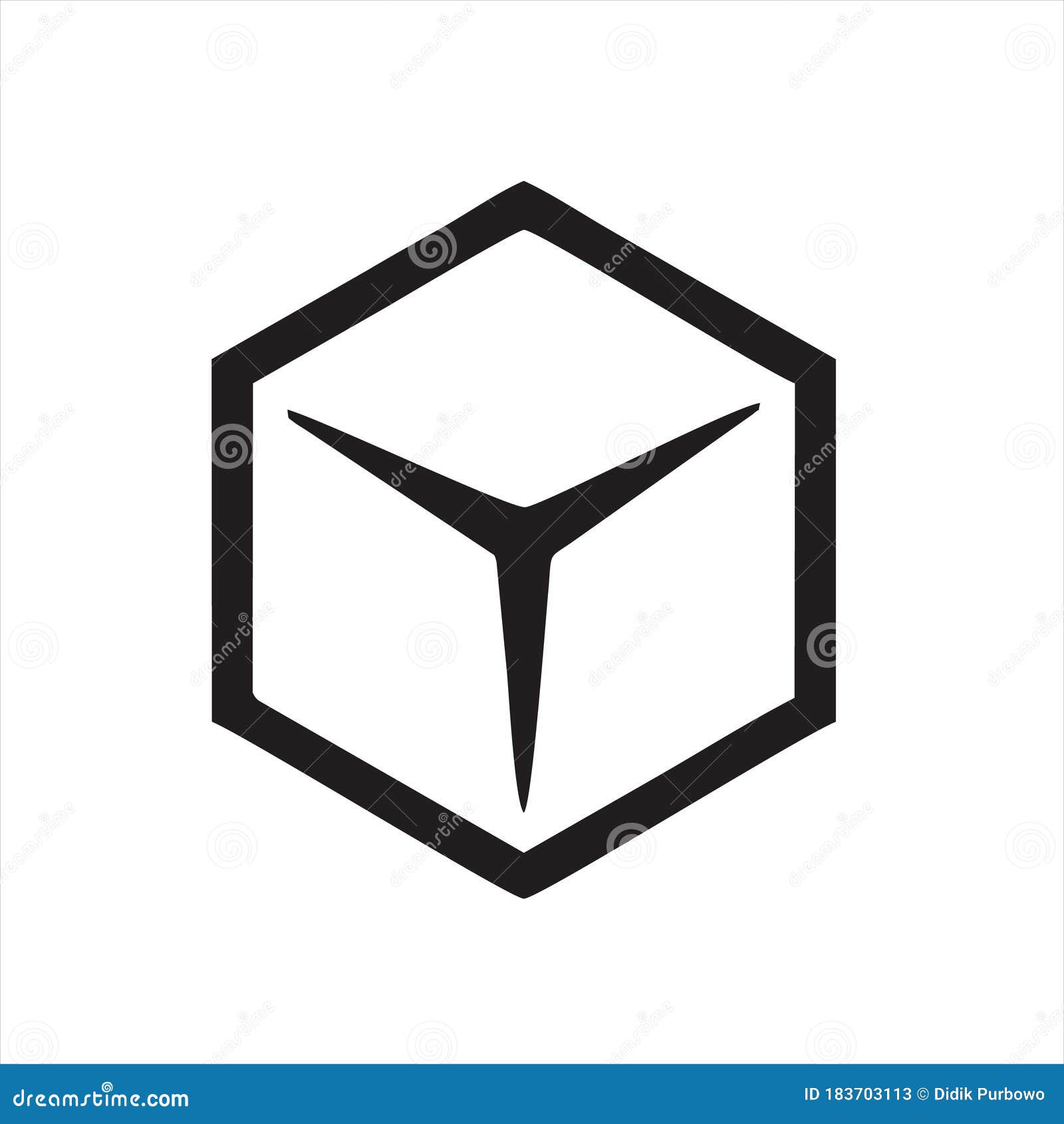 Cube Icon Isolated on White Background from Virtual Reality Collection ...