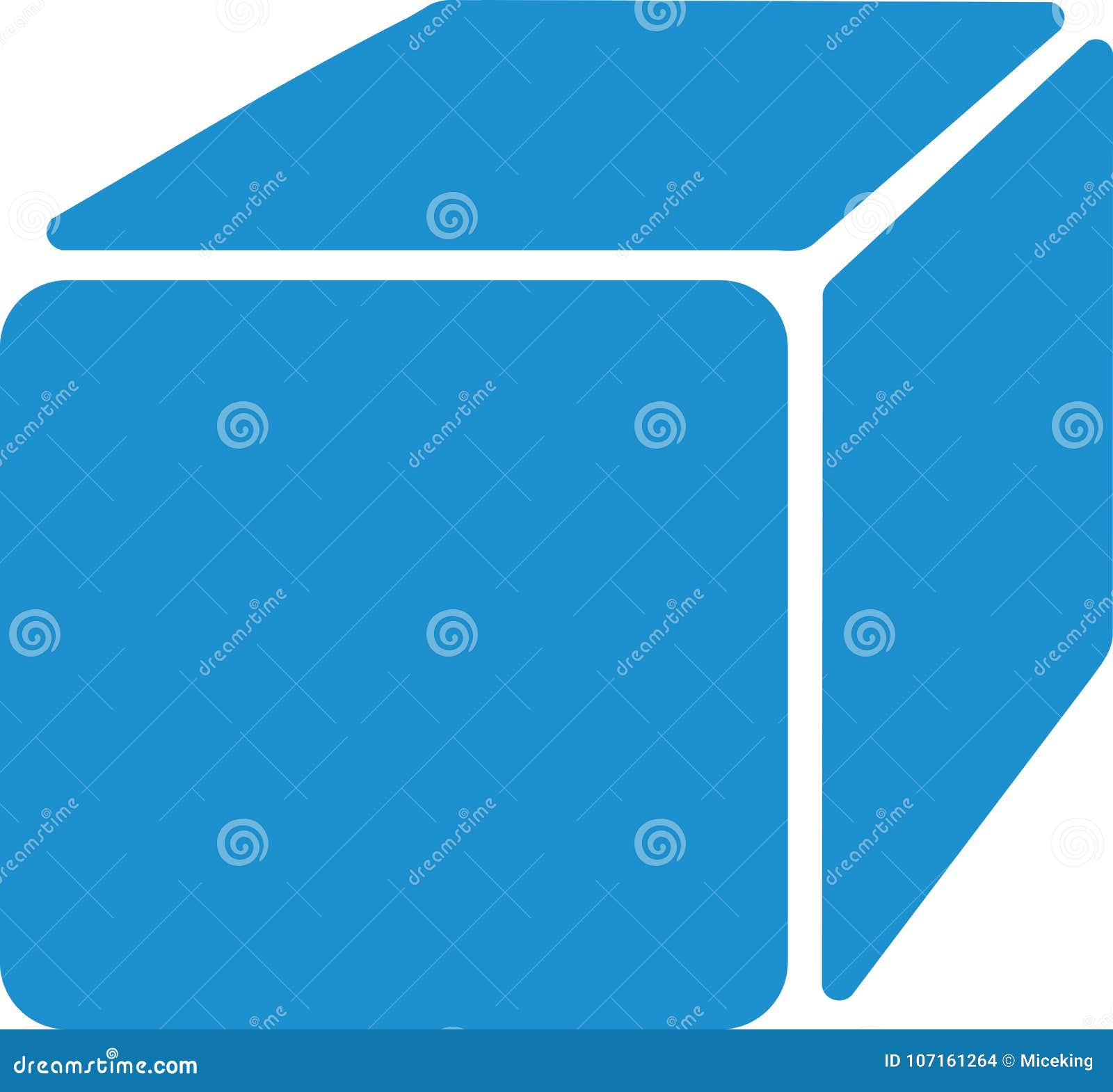Cube icon light blue stock vector. Illustration of graphic - 107161264