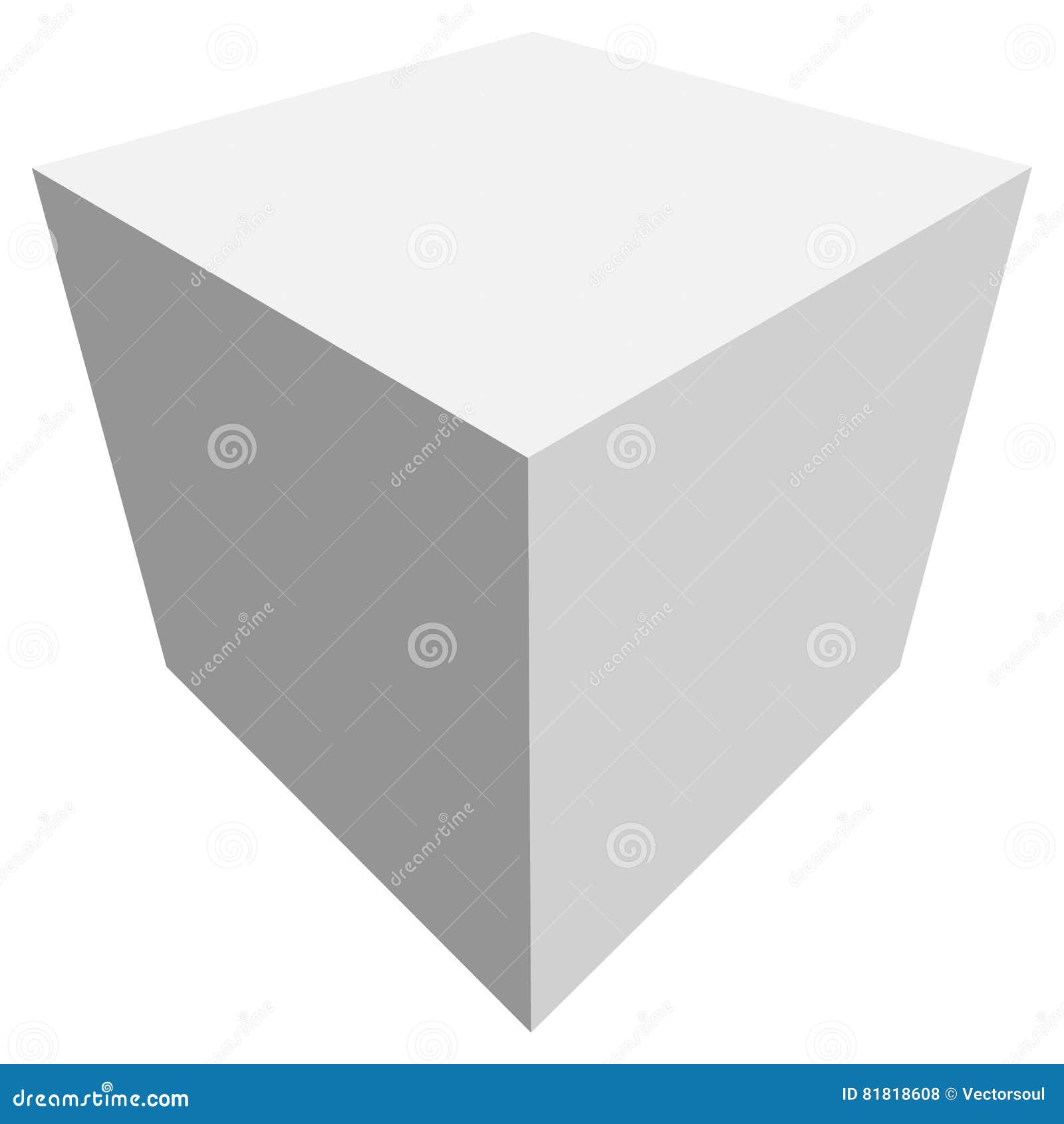 Cube Icon with Perspective - 3d Model of a Cube Stock Vector ...
