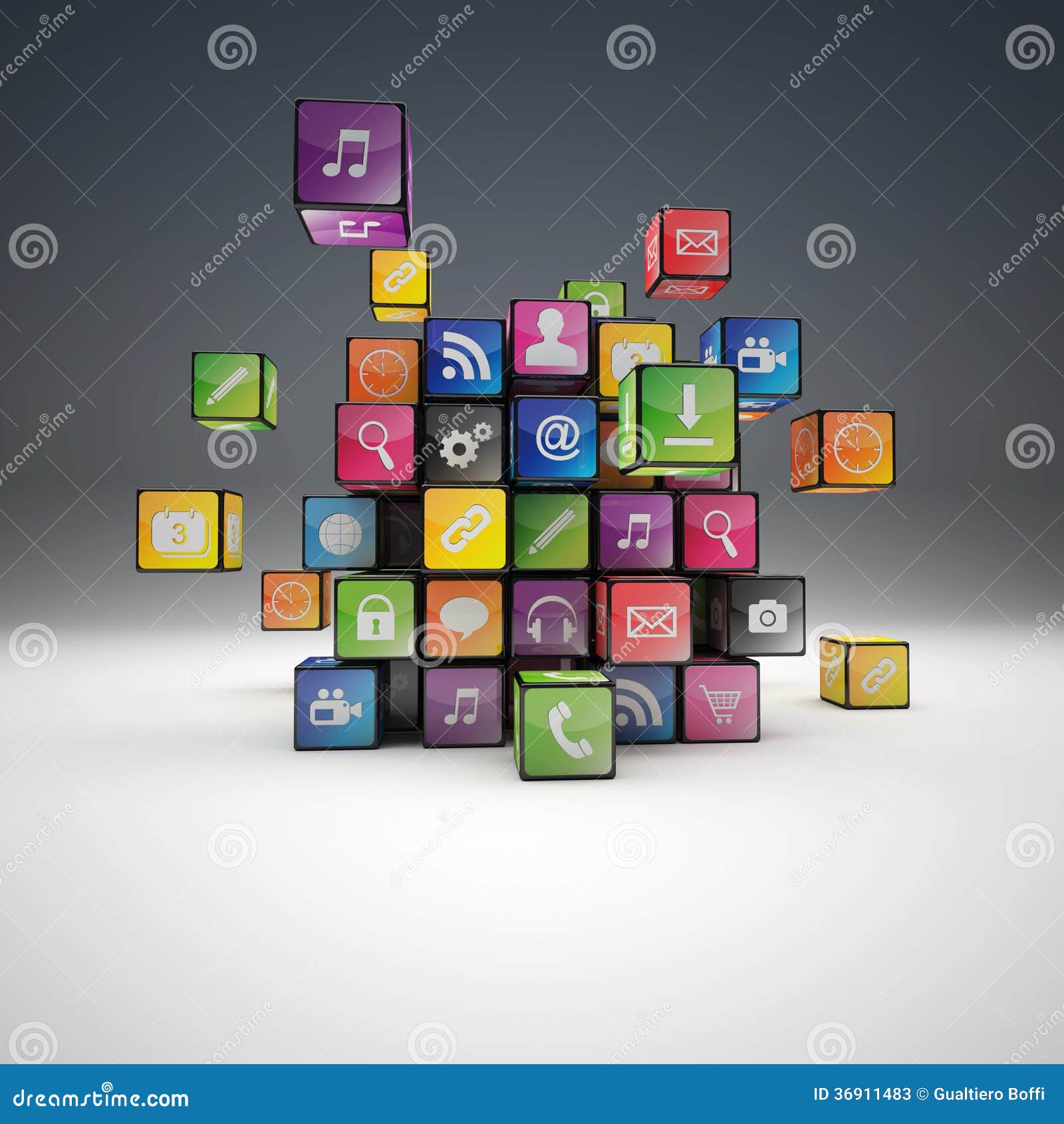 Cube icon set stock illustration. Illustration of application - 36911483