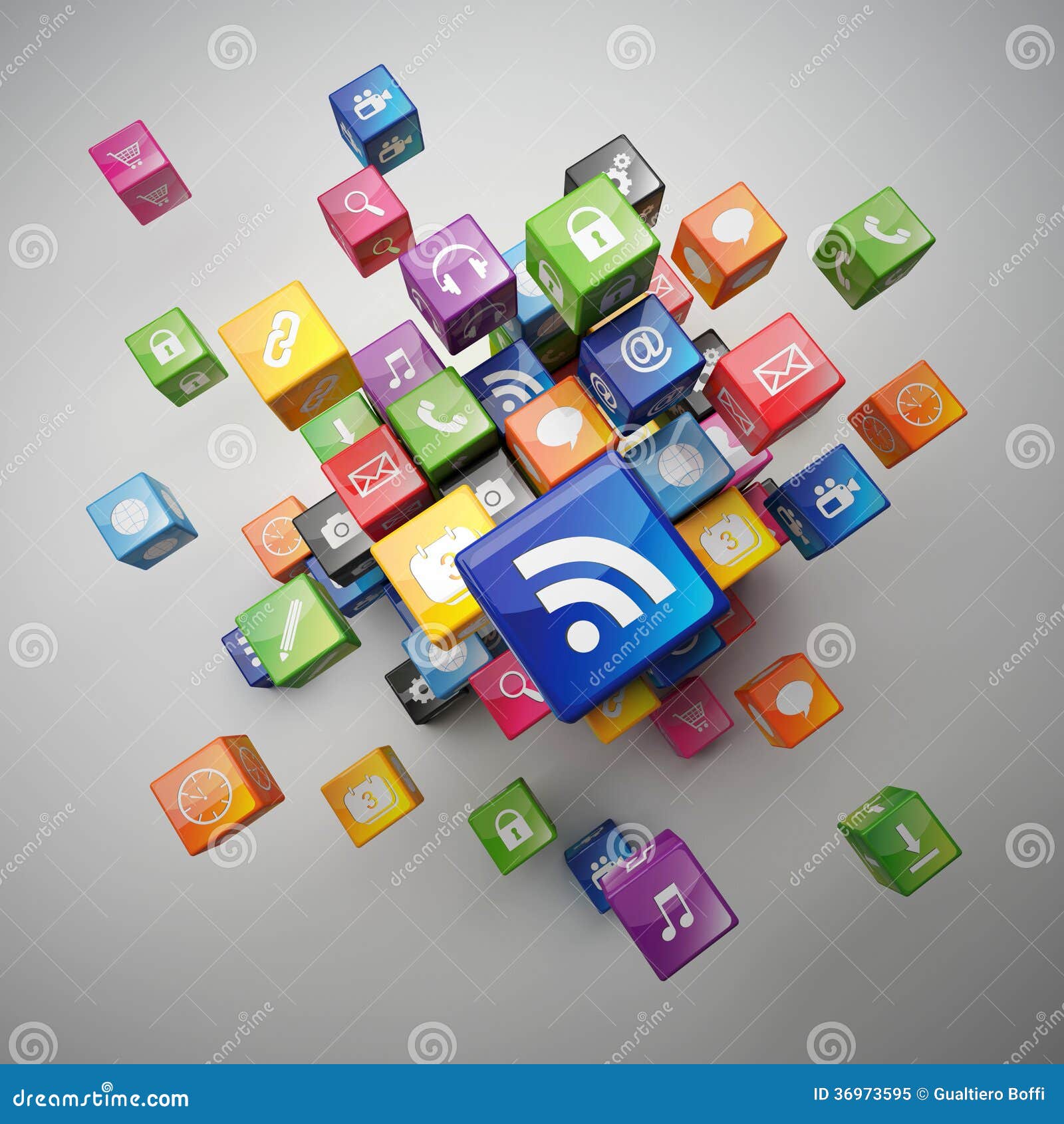 Cube icon set stock illustration. Illustration of smartphone - 36973595