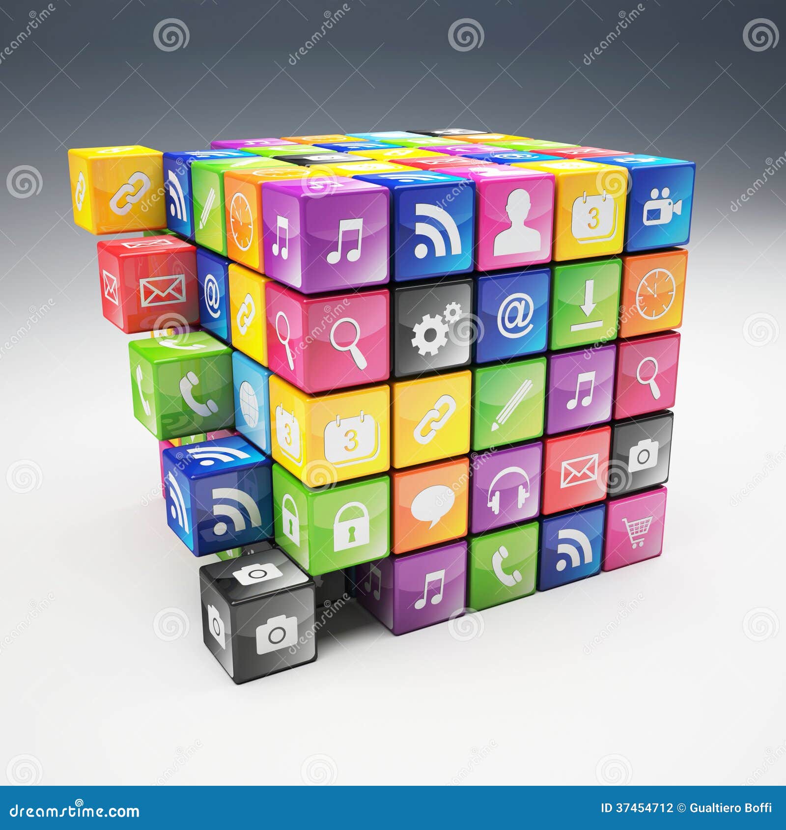 Cube icon set stock illustration. Illustration of shop - 37454712