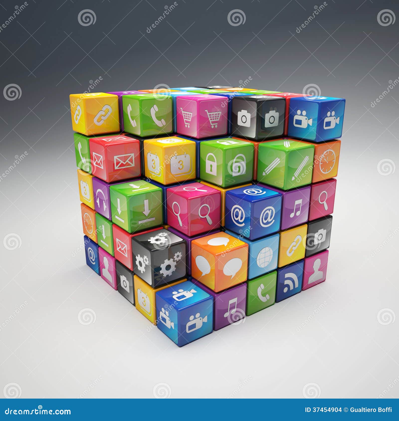 Cube icon set stock illustration. Illustration of internet - 37454904