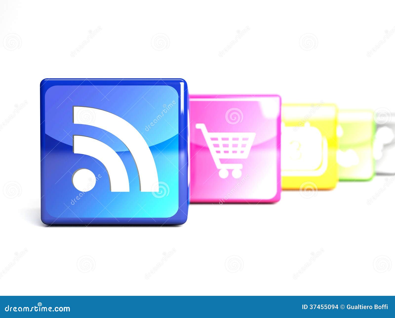 Cube icon set stock illustration. Illustration of color - 37455094