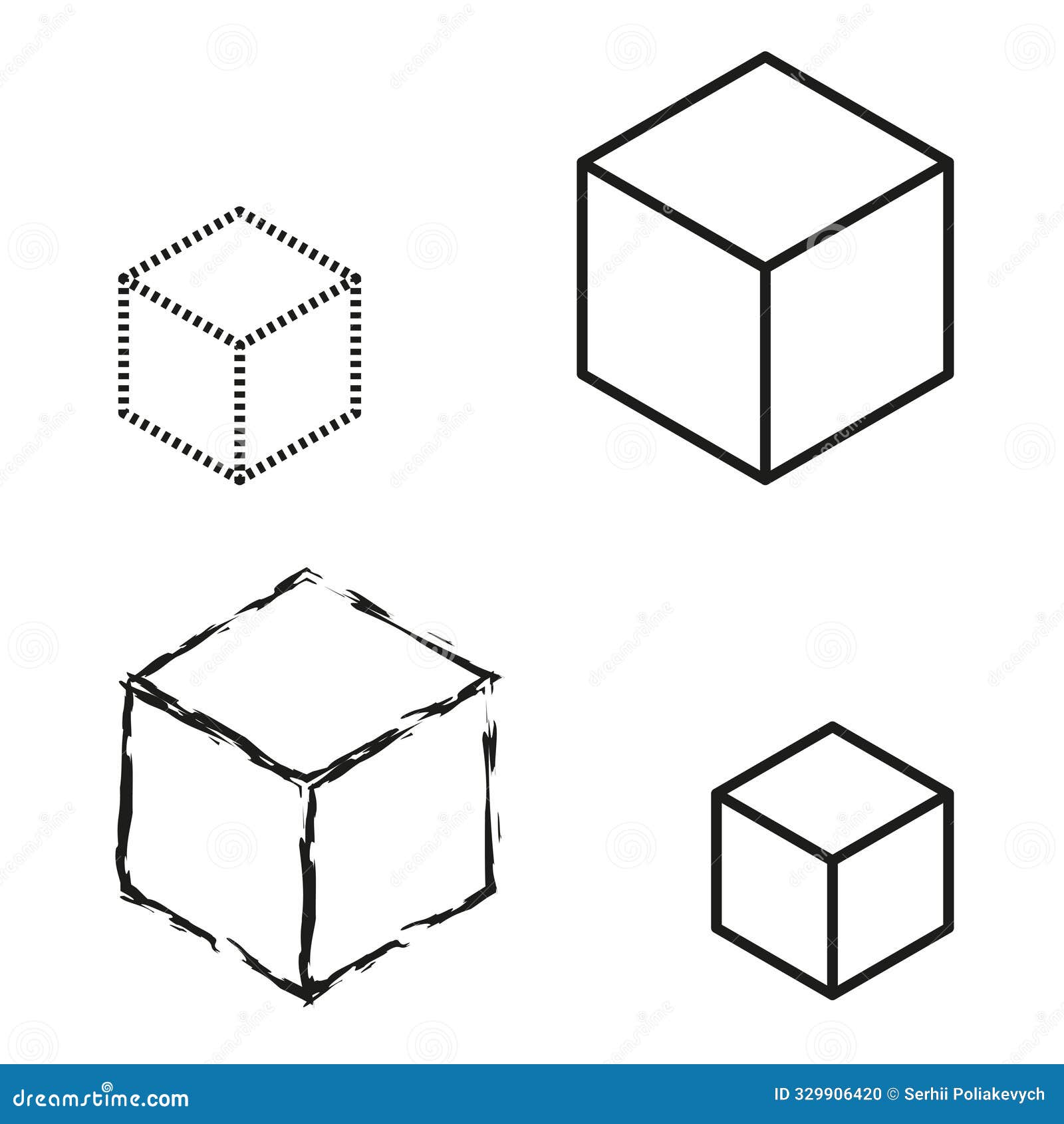 Cube Icon Set. Geometric Cube Shapes. Abstract Cube Designs. Vector ...