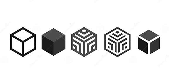 Cube icon set vector stock vector. Illustration of cartoon - 284801383