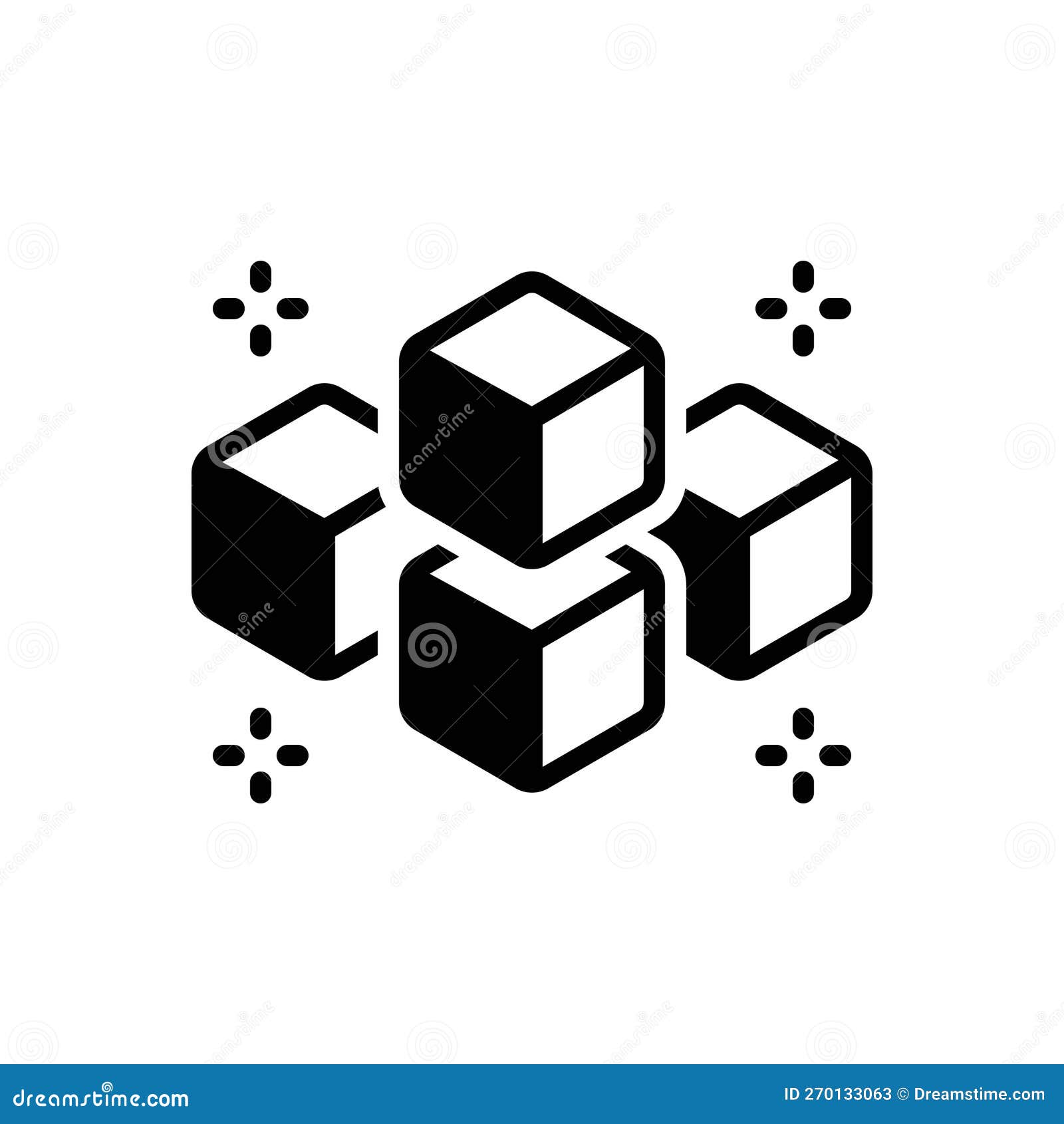 Black Solid Icon for Cube, Shape and Cuboid Stock Vector - Illustration ...