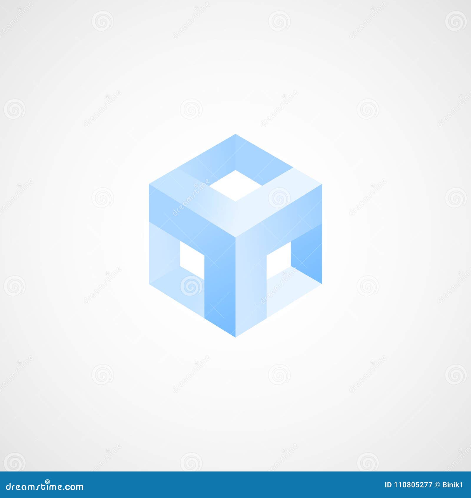 Cube icon vector stock vector. Illustration of identity - 110805277