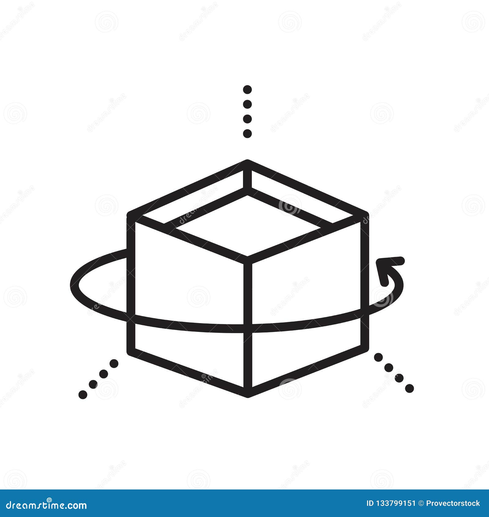 Cube Icon Vector Isolated on White Background, Cube Sign , Line Stock ...