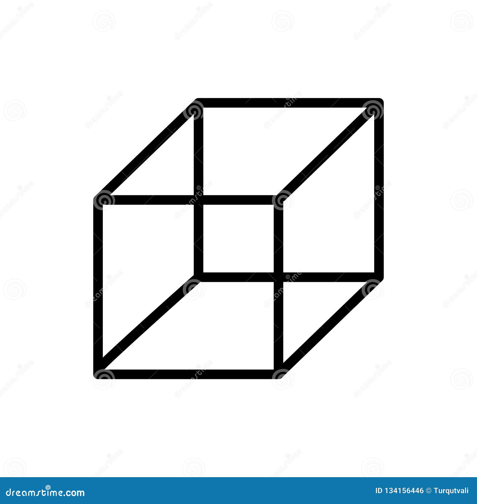 Cube Icon Vector Isolated on White Background, Cube Sign , Line and ...