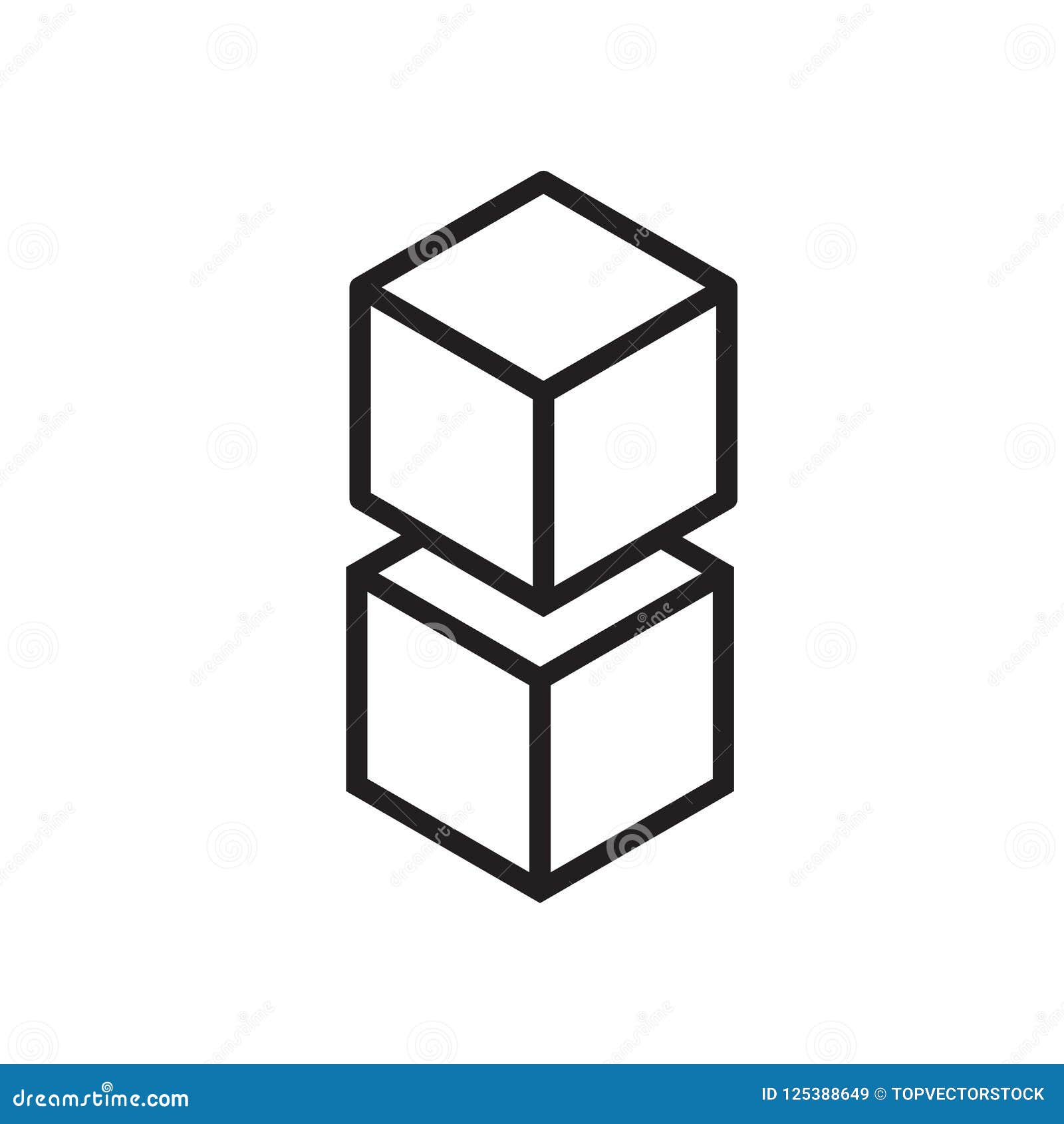 Cube Icon Vector Isolated on White Background, Cube Sign Stock Vector ...