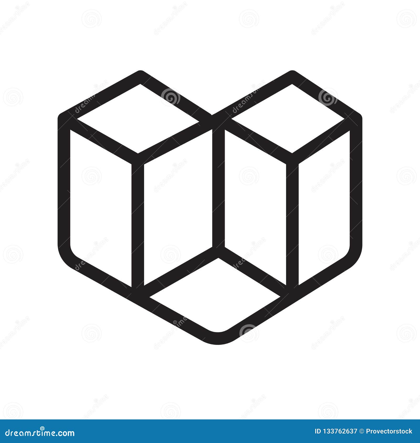 Cube Icon Vector Sign and Symbol Isolated on White Background, C Stock ...