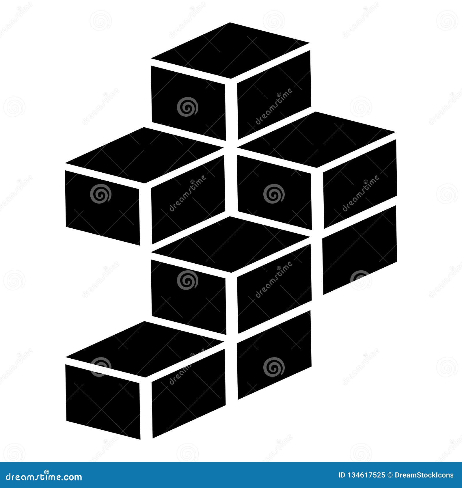 Cube Icon Vector Sign and Symbol Isolated on White Background, C Stock ...