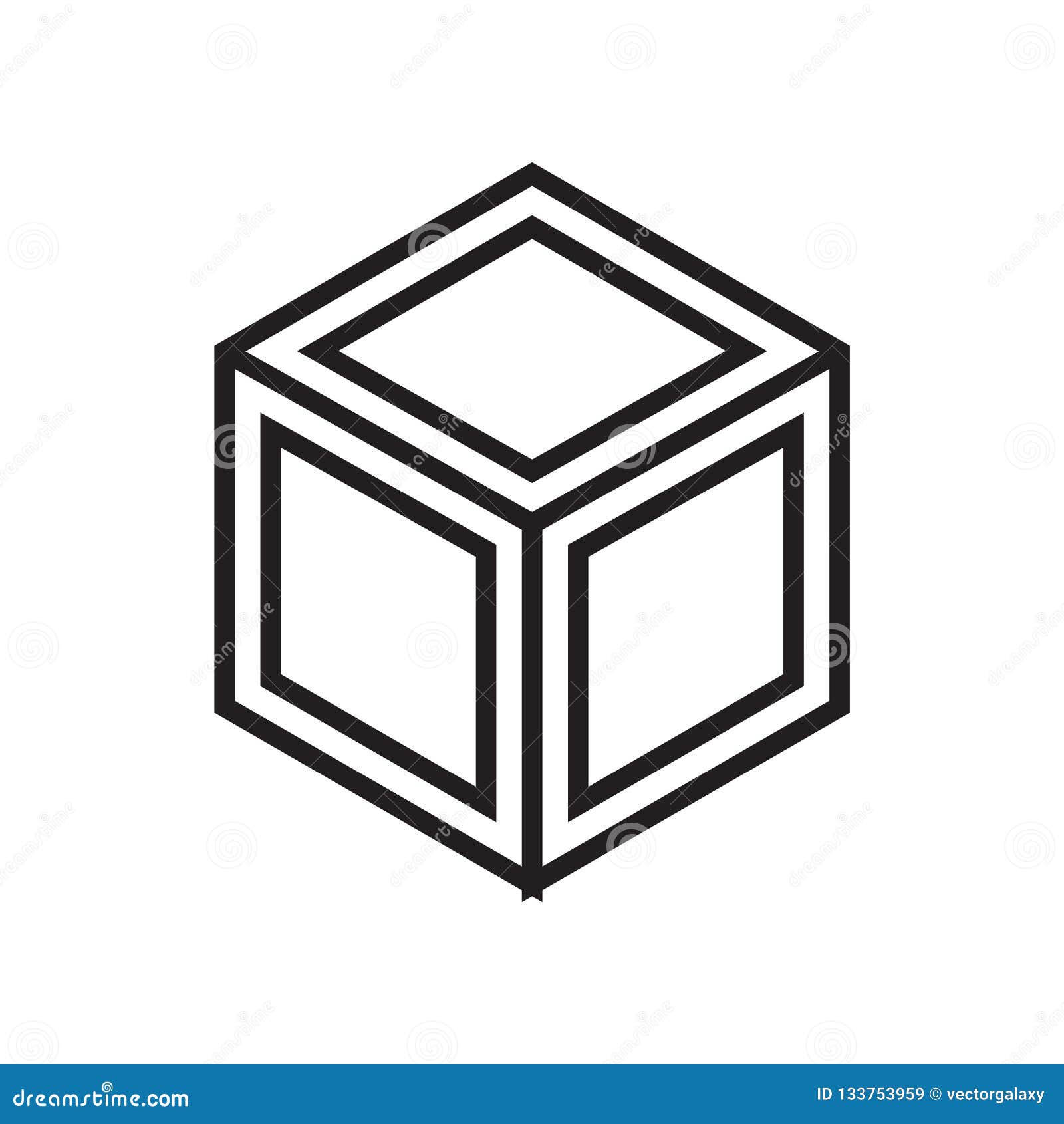 Cube Icon Vector Sign and Symbol Isolated on White Background, Cube ...