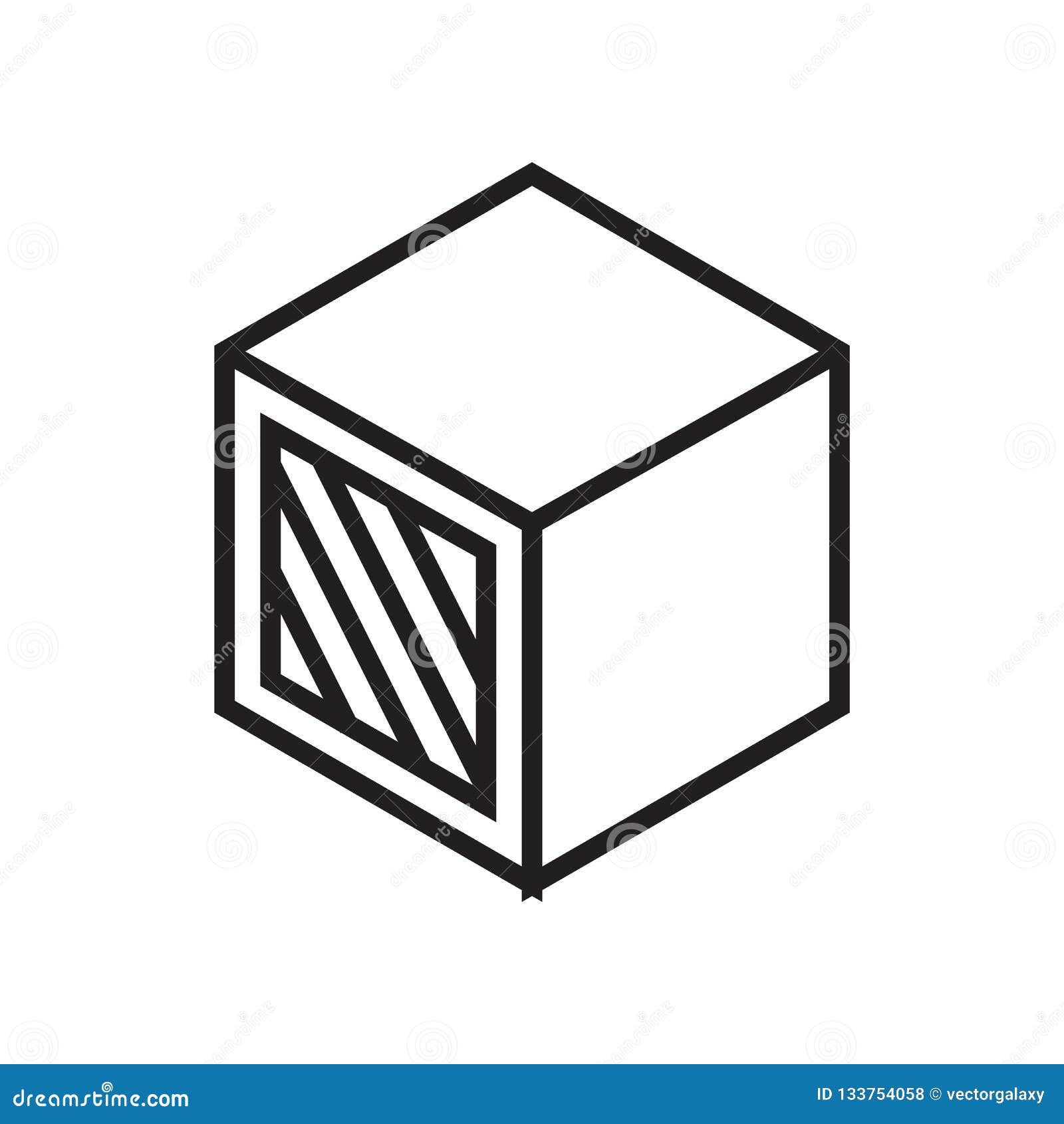 Cube Icon Vector Sign and Symbol Isolated on White Background, Cube ...