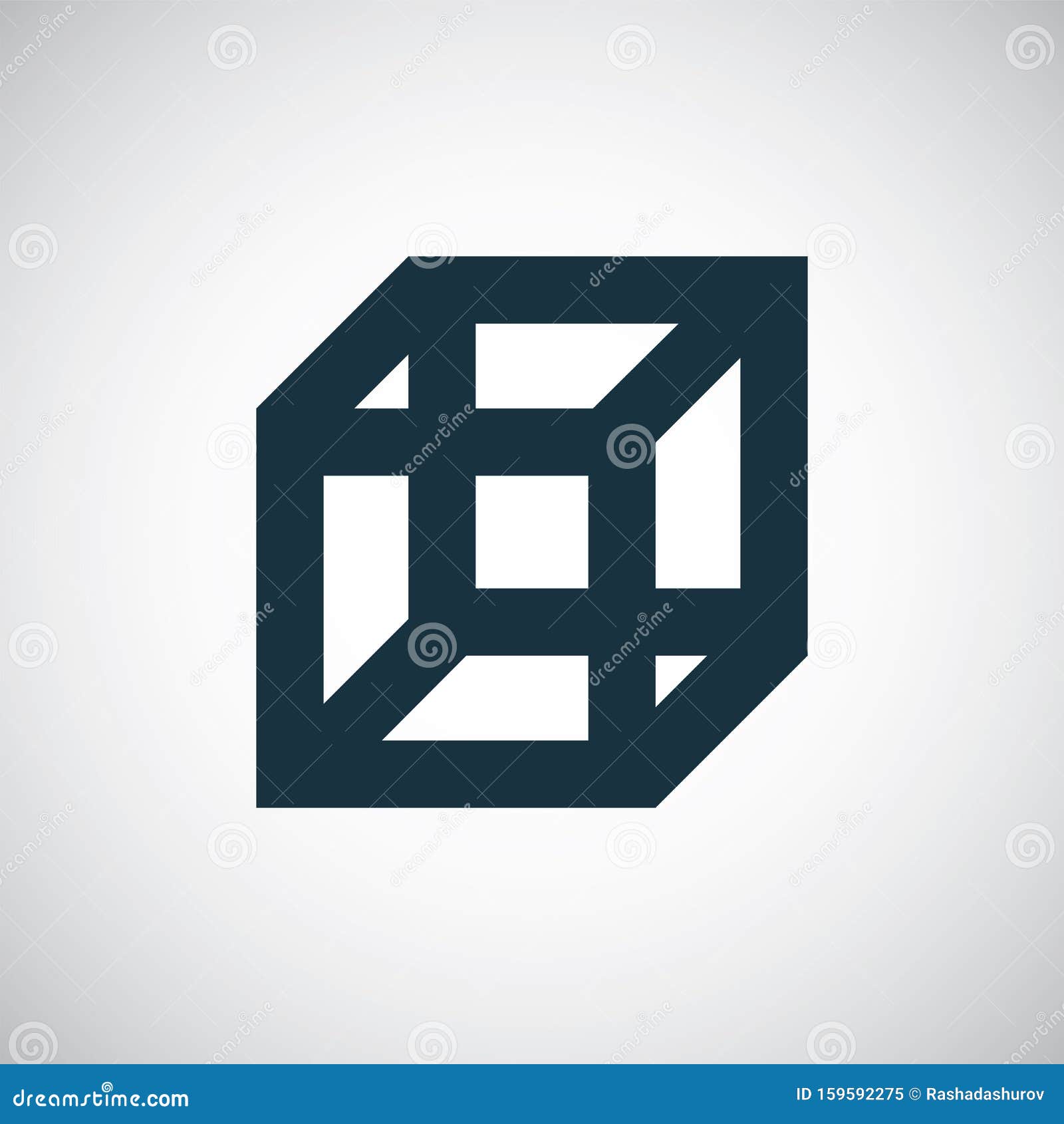 Cube icon for web and UI stock vector. Illustration of square - 159592275