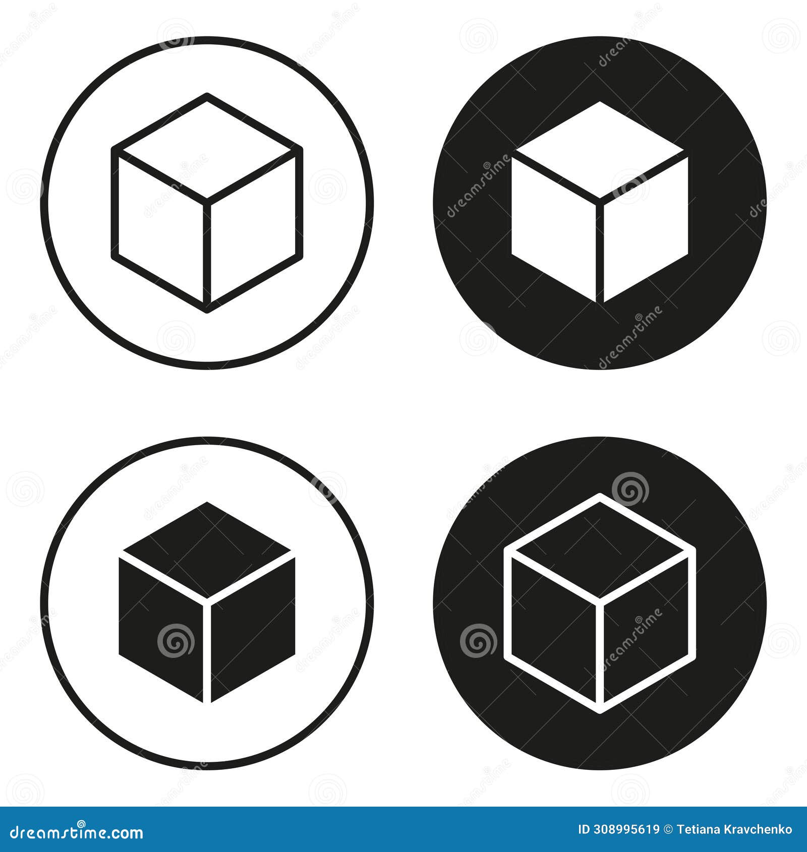 Cube Icons Geometric Shapes. 3D Box Abstract. Packaging Structure ...