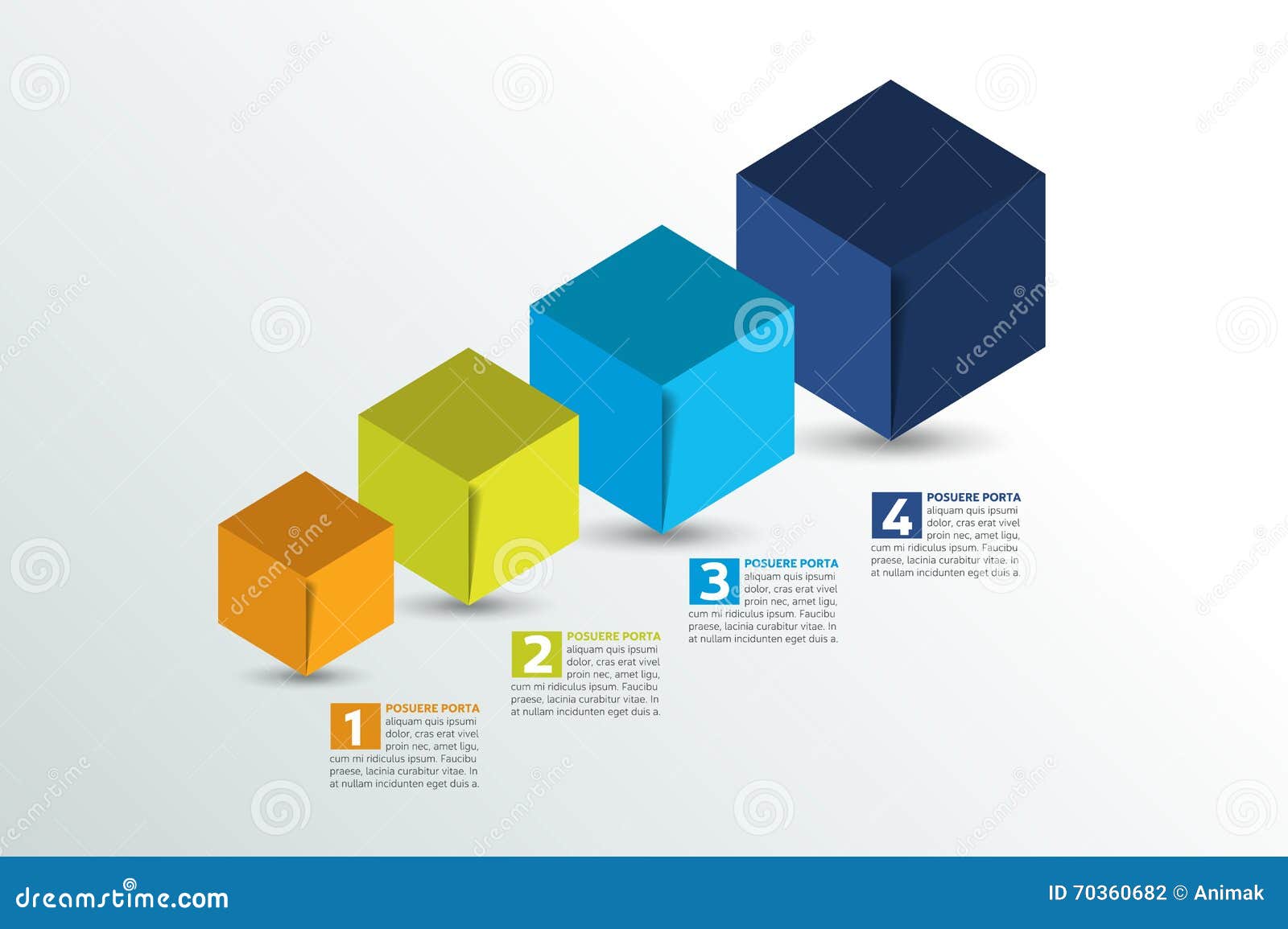 Cube Infographics Options Banner, Template, Scheme, Chart, Text Layout ...