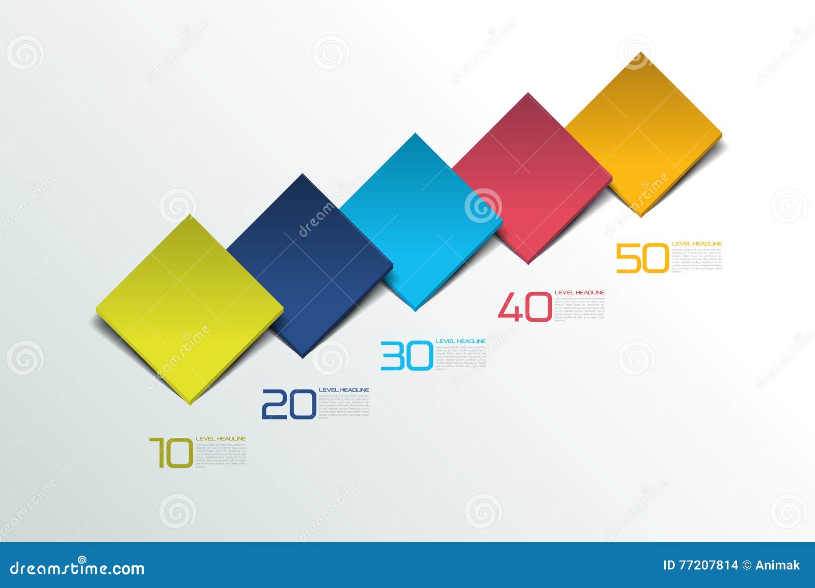 Five Step Chevron Menu Chart Cartoon Vector | CartoonDealer.com #58081937